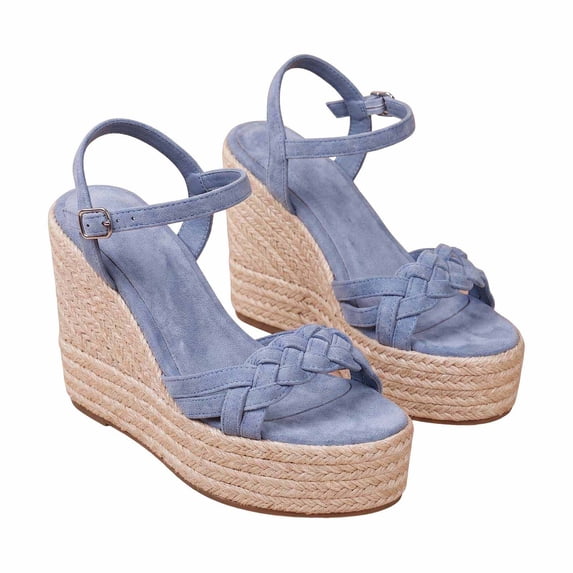 Win s Way Wedge Sandals For Women Espadrilles With Buckle Strap ...