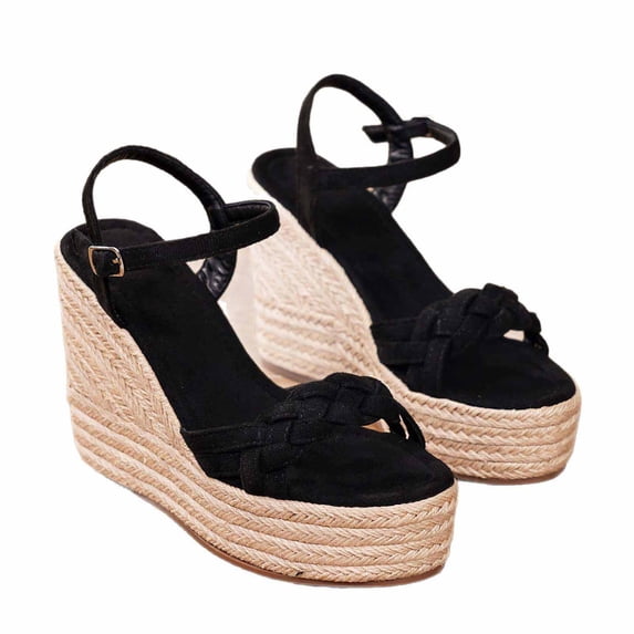 Win s Way Wedge Sandals For Women Espadrilles With Buckle Strap ...