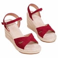 Win s Way Women's Open Toe Espadrille Sandals, Cushioned Wedge Summer ...