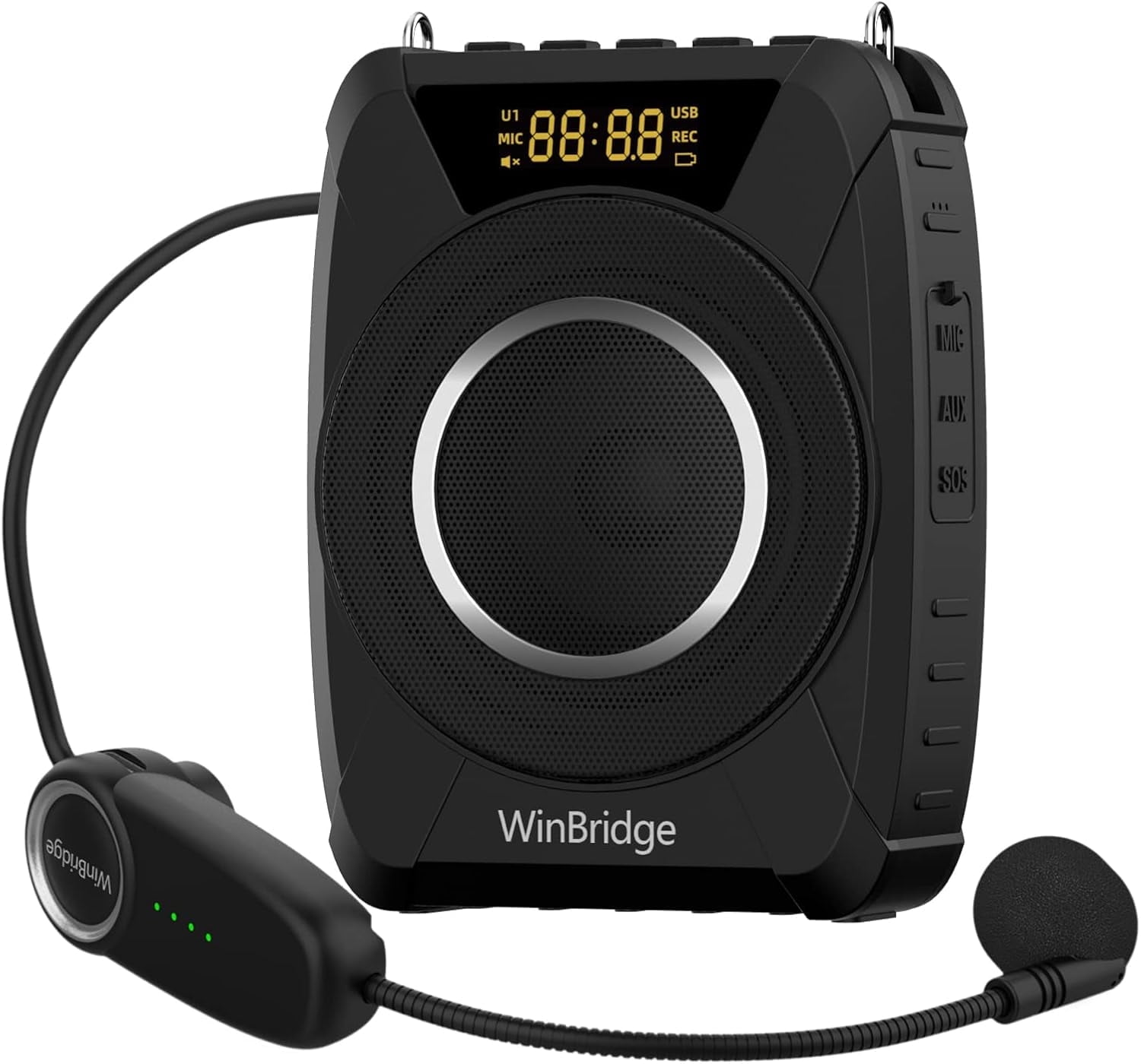 WinBridge Bluetooth 5.0 Voice Amplifier with Wireless Mic Headset, 20W ...