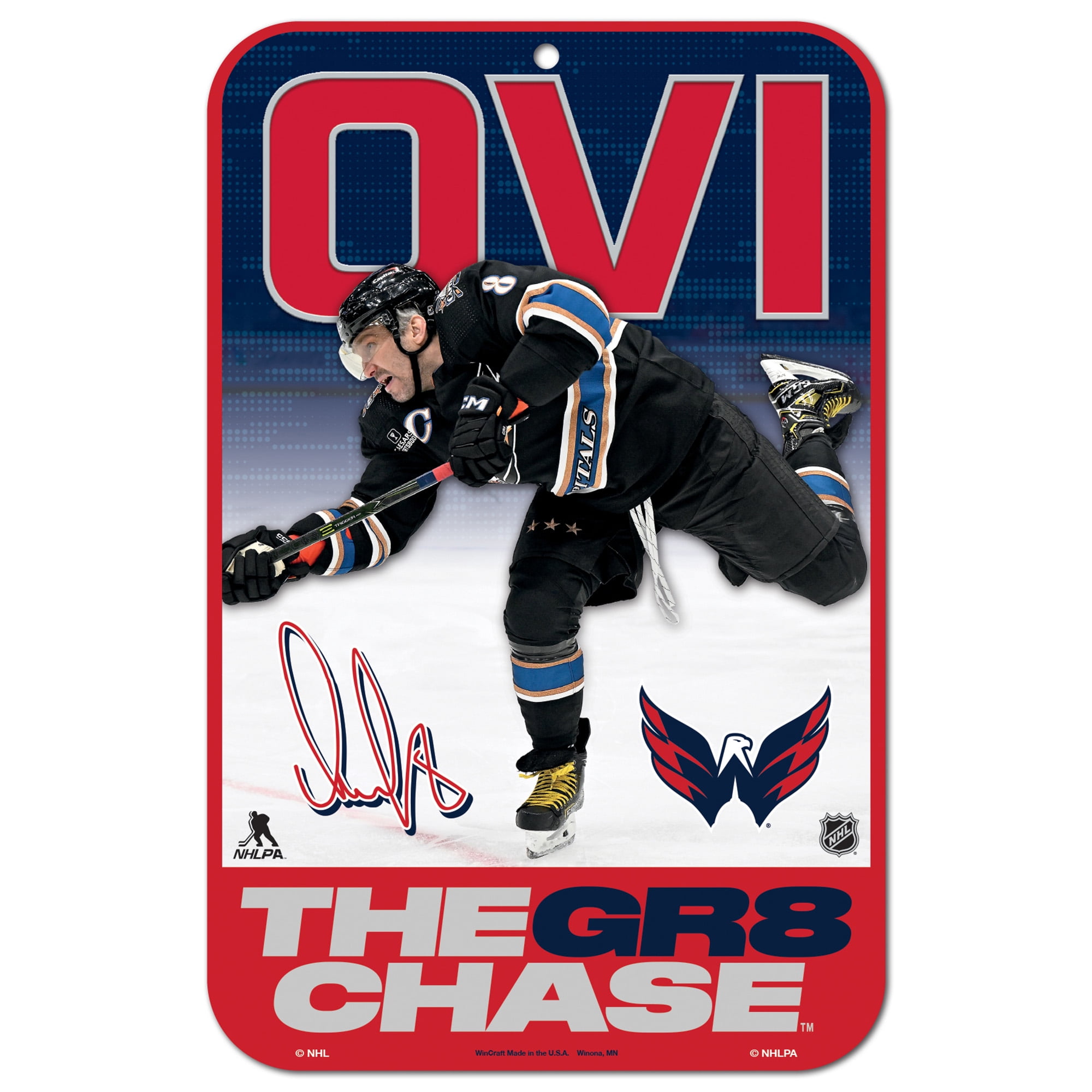 WinCraft Alexander Ovechkin Washington Capitals The GR8 Chase 11" x 17 ...