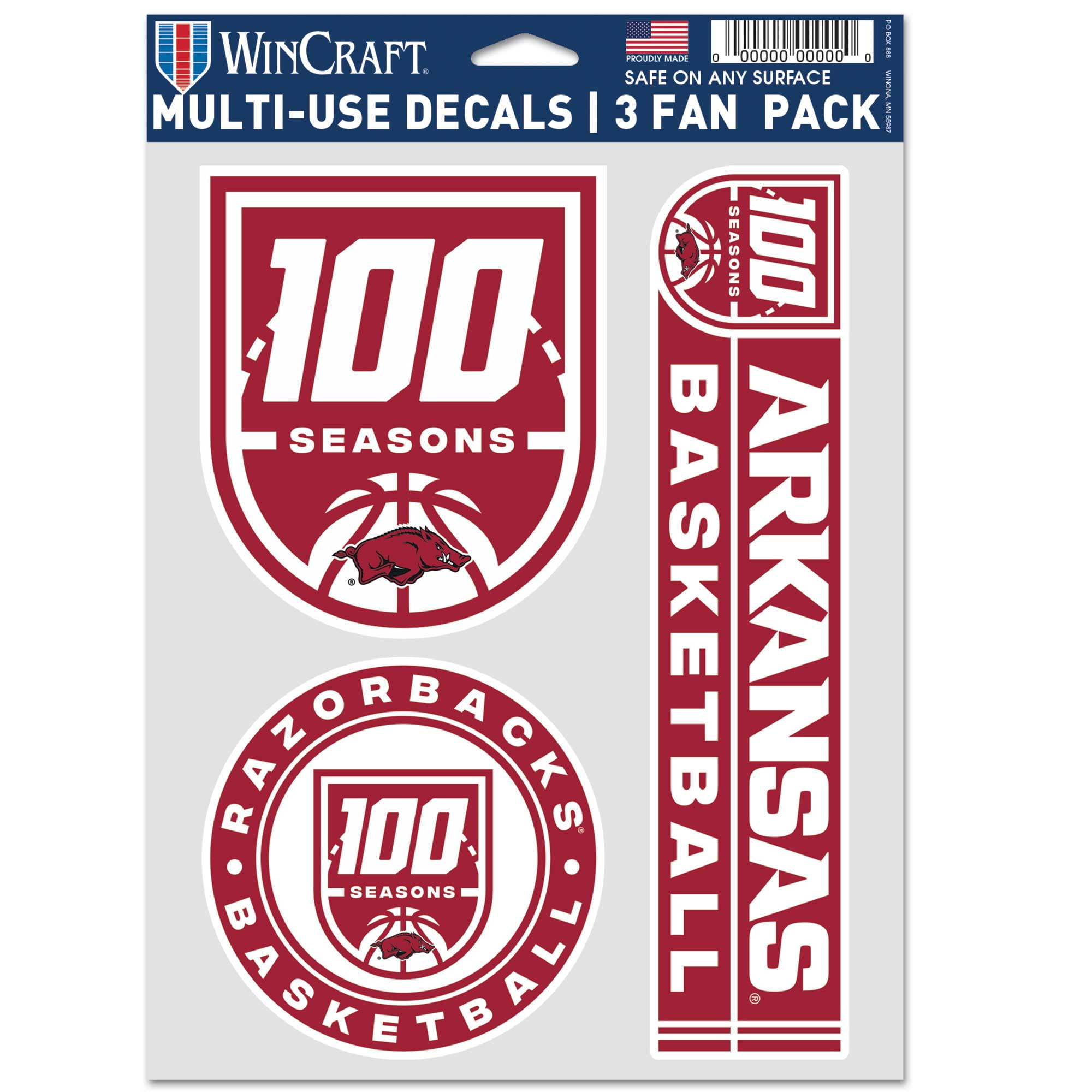 WinCraft Arkansas Razorbacks 3-Pack 100 Seasons Decal Set - Walmart.com