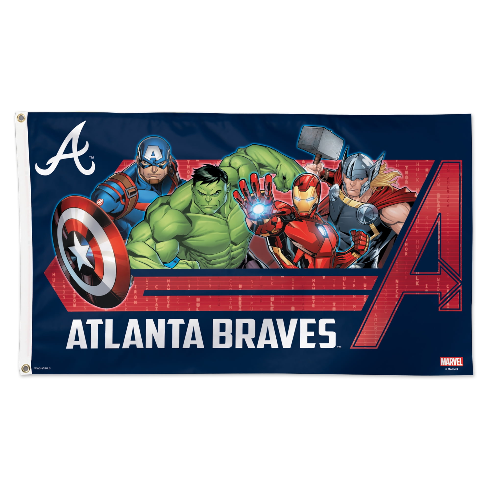 WinCraft Atlanta Braves 3' x 5' Single-Sided Deluxe Avengers Flag ...