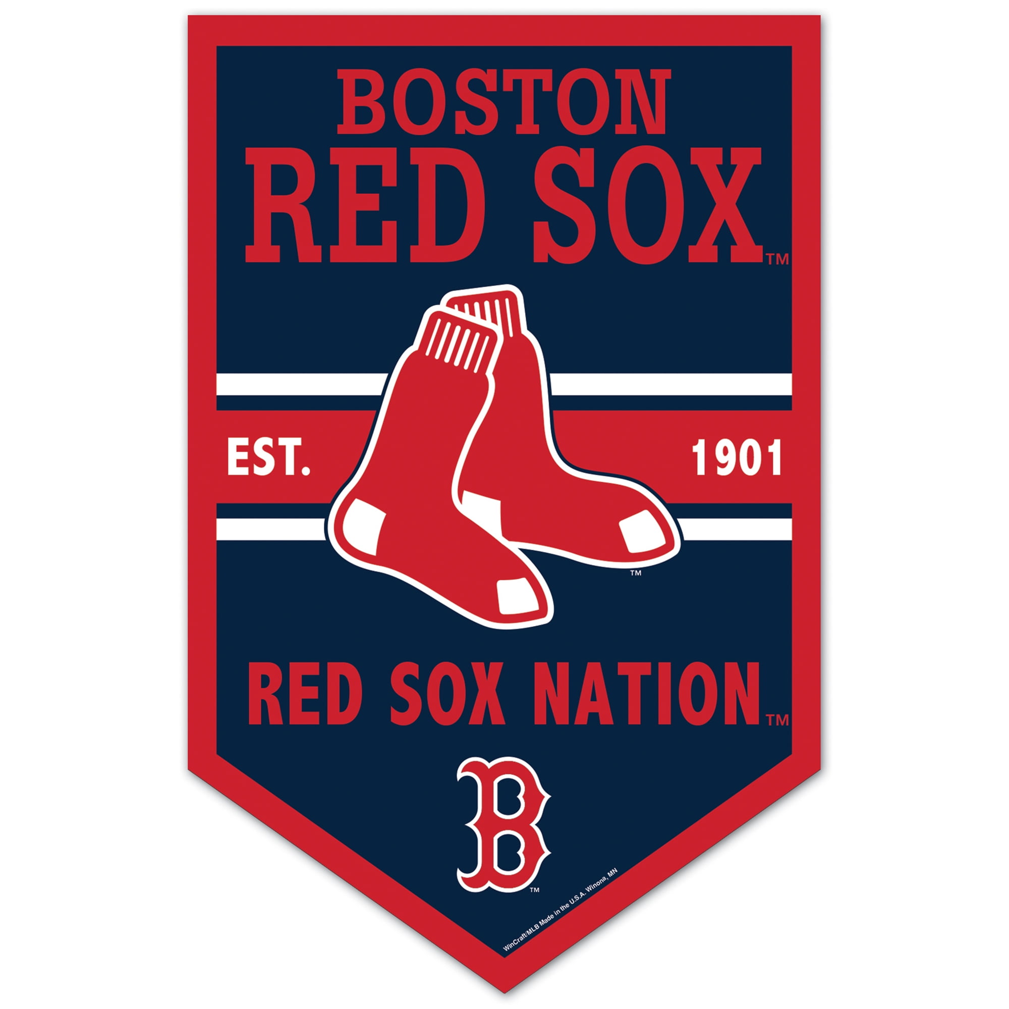 WinCraft Boston Red Sox 11" x 17" Chevron Wood Sign - Walmart.com