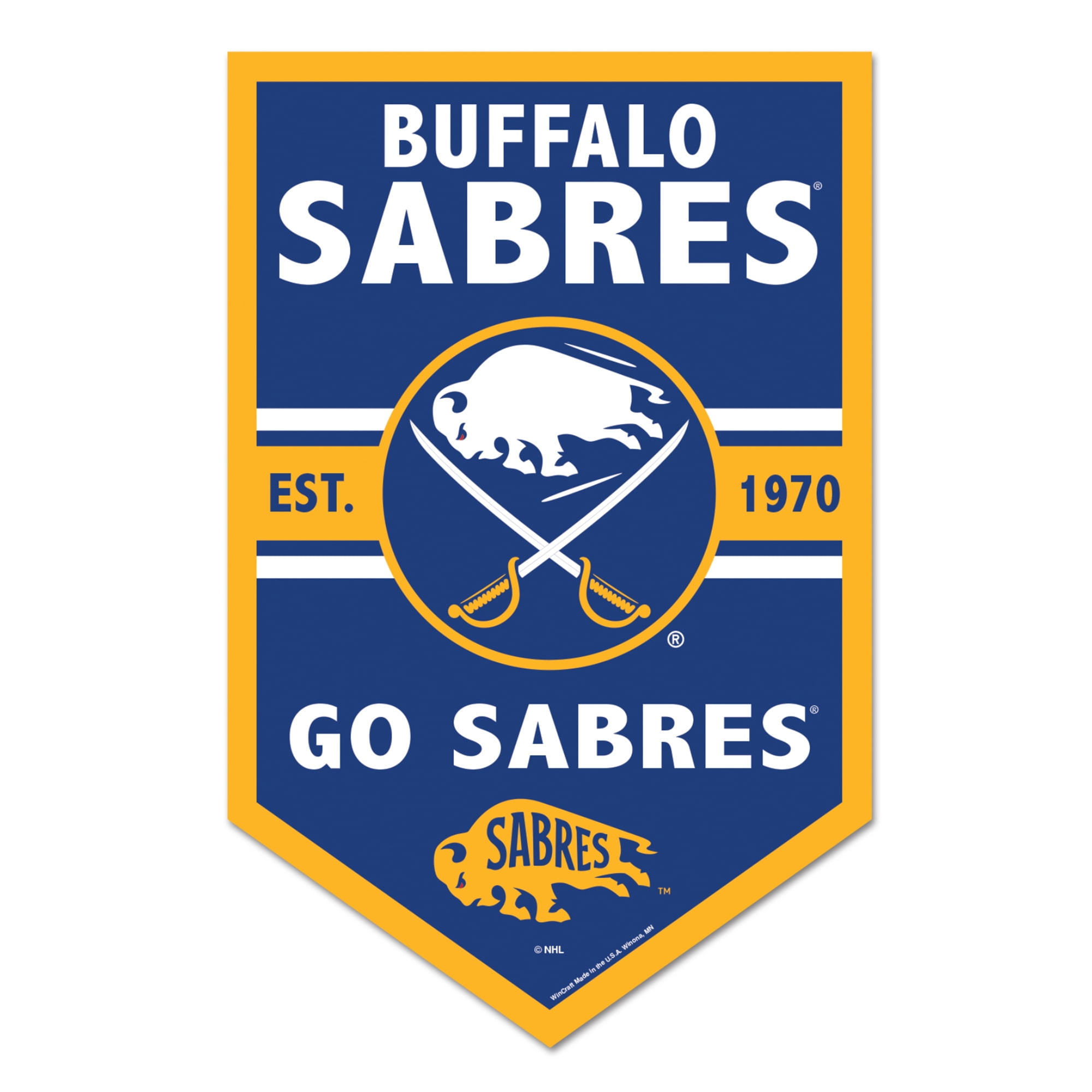 WinCraft Buffalo Sabres 11" x 17" Chevron Wood Sign - Walmart.com