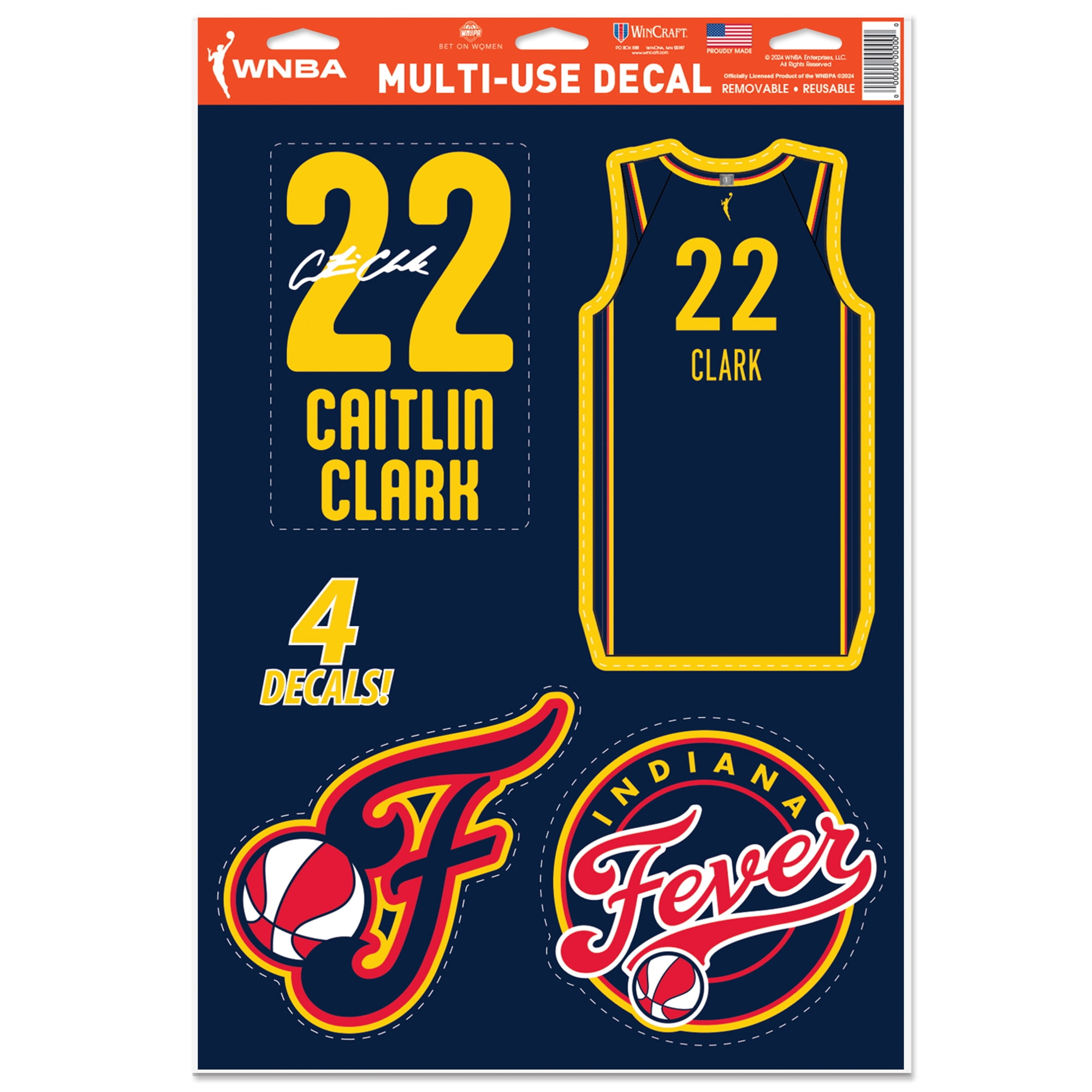 WinCraft Caitlin Clark Indiana Fever 11'' x 17'' Multi-Use Decal Set ...