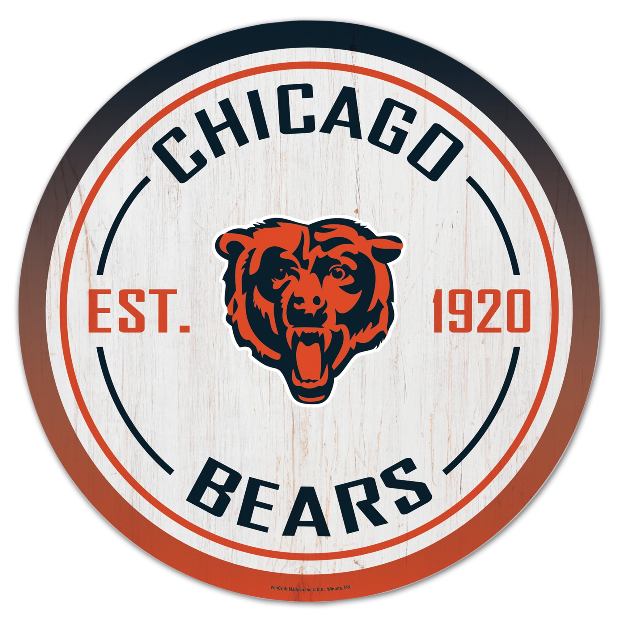 WinCraft Chicago Bears 14" Established Year Circular Wood Sign ...