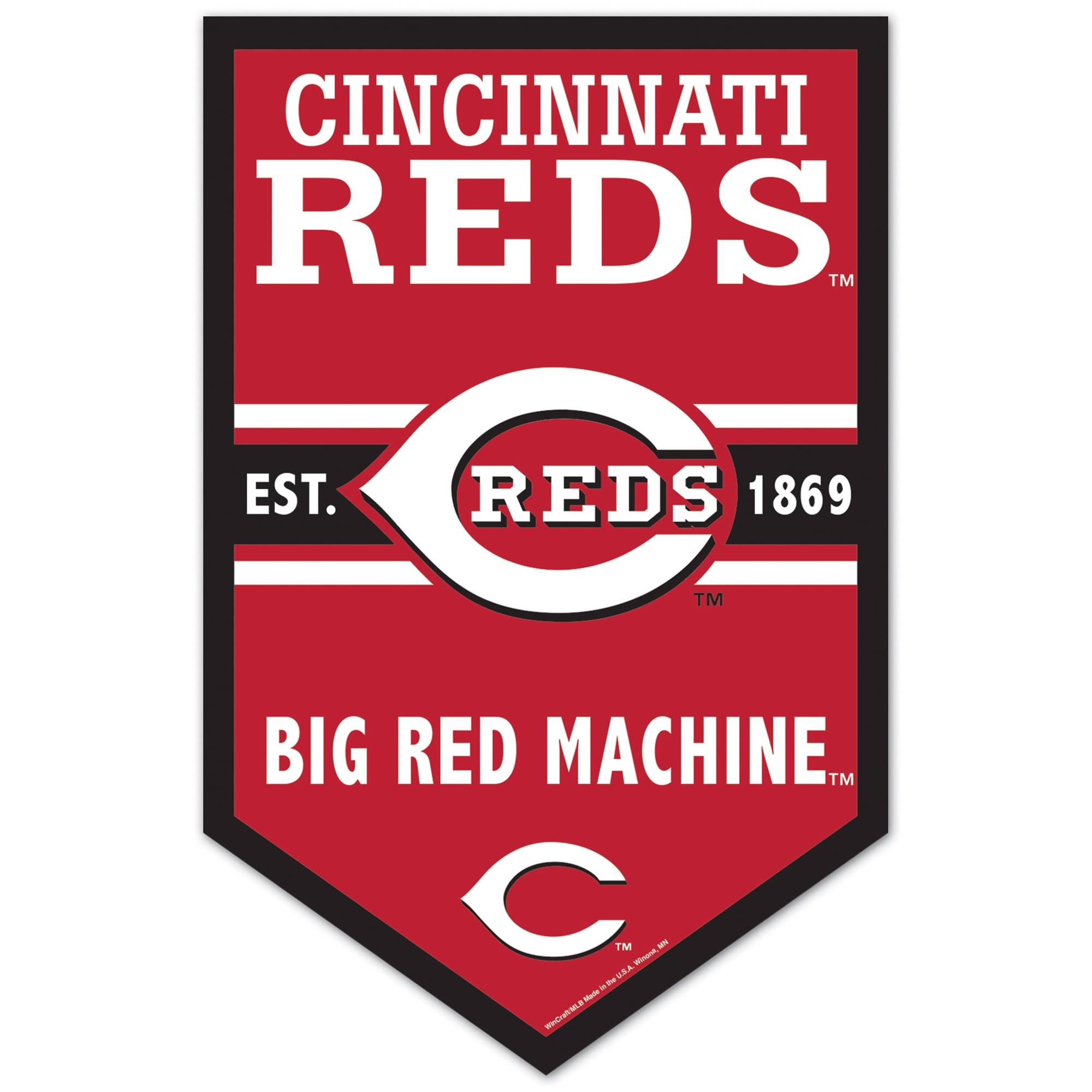 WinCraft Cincinnati Reds 11" x 17" Chevron Wood Sign - Walmart.com