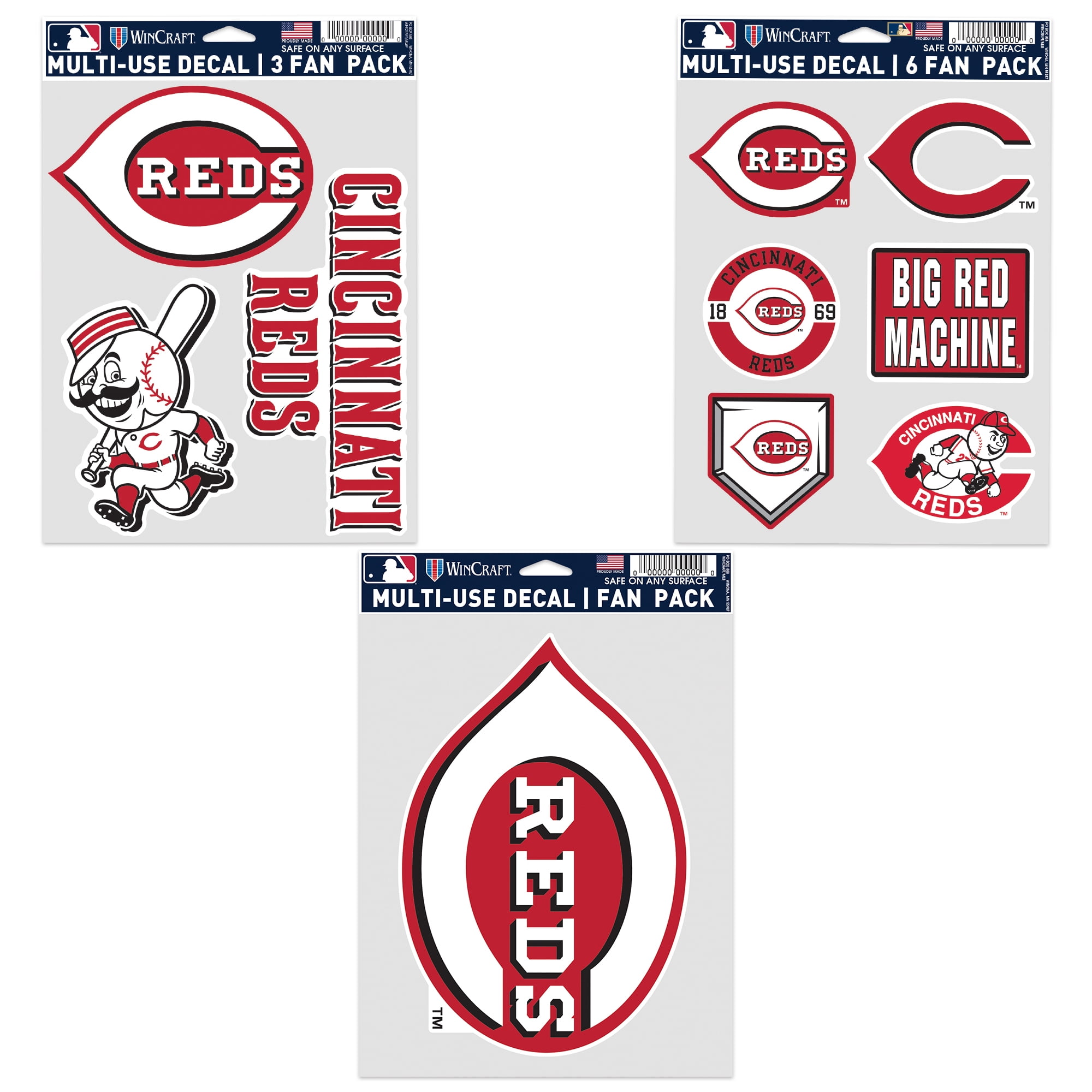 WinCraft Cincinnati Reds Three-Pack Fan Decal Set - Walmart.com