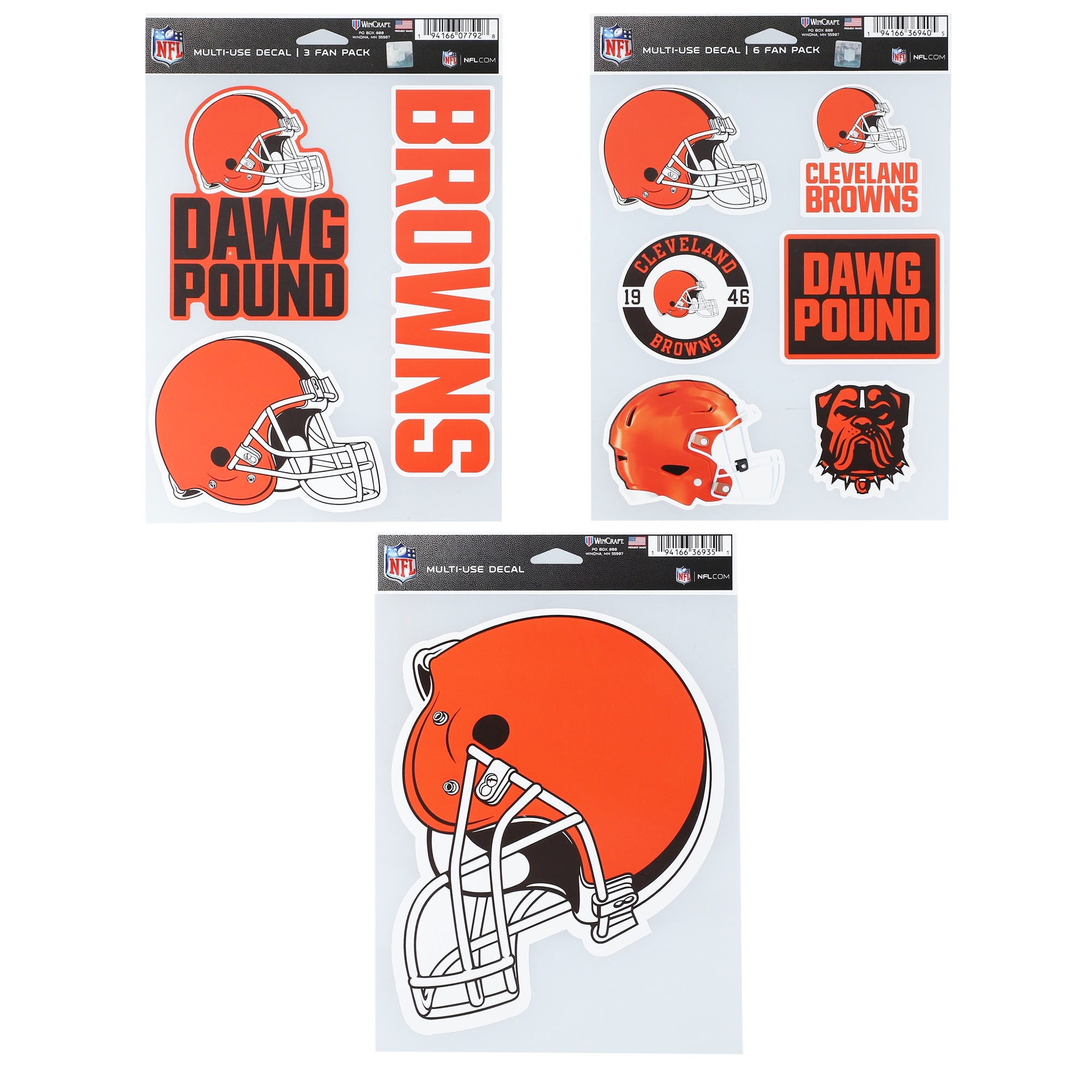 WinCraft Cleveland Browns Three-Pack Fan Decal Set - Walmart.com