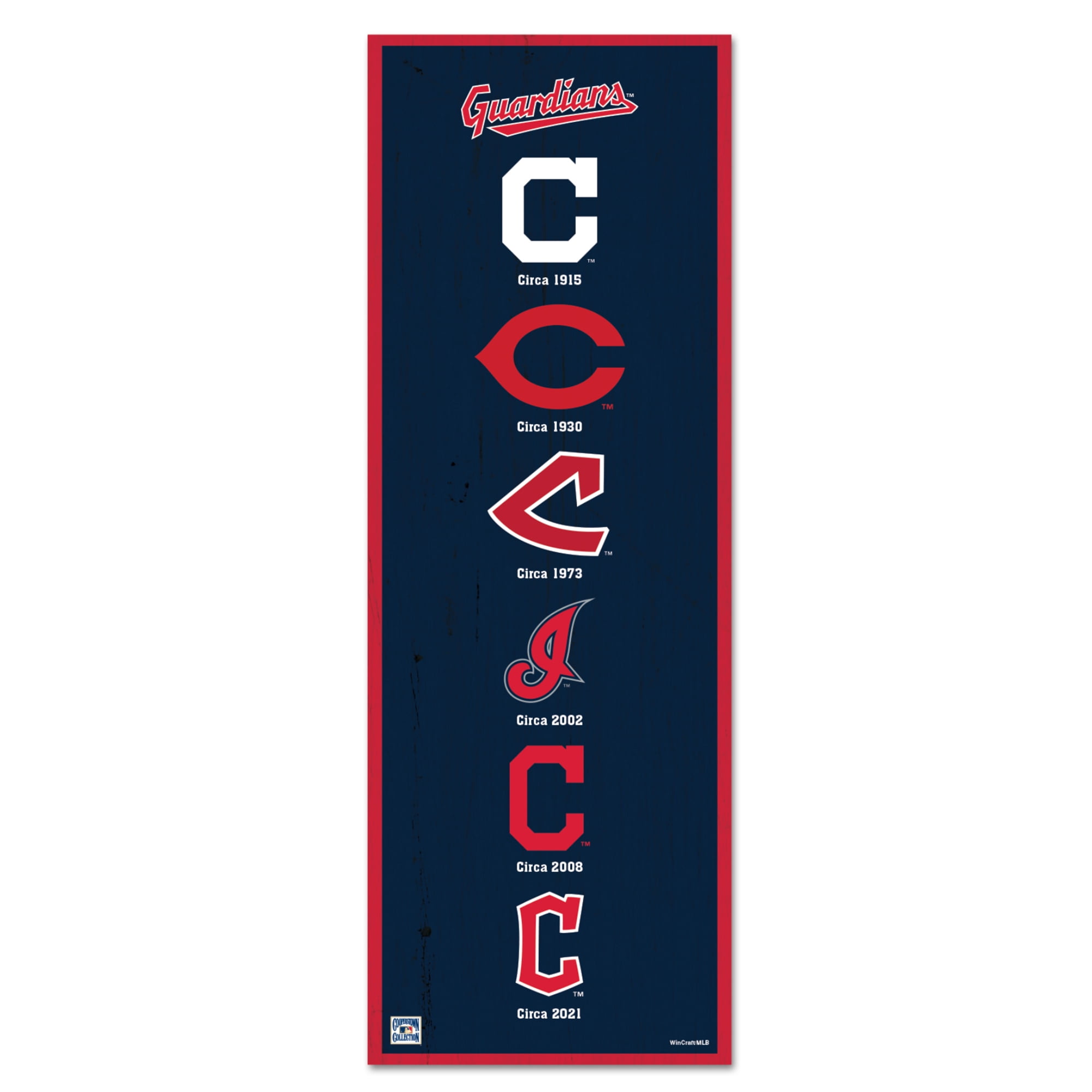 WinCraft Cleveland Guardians 6" x 17" Logo Evolution Wood Sign ...