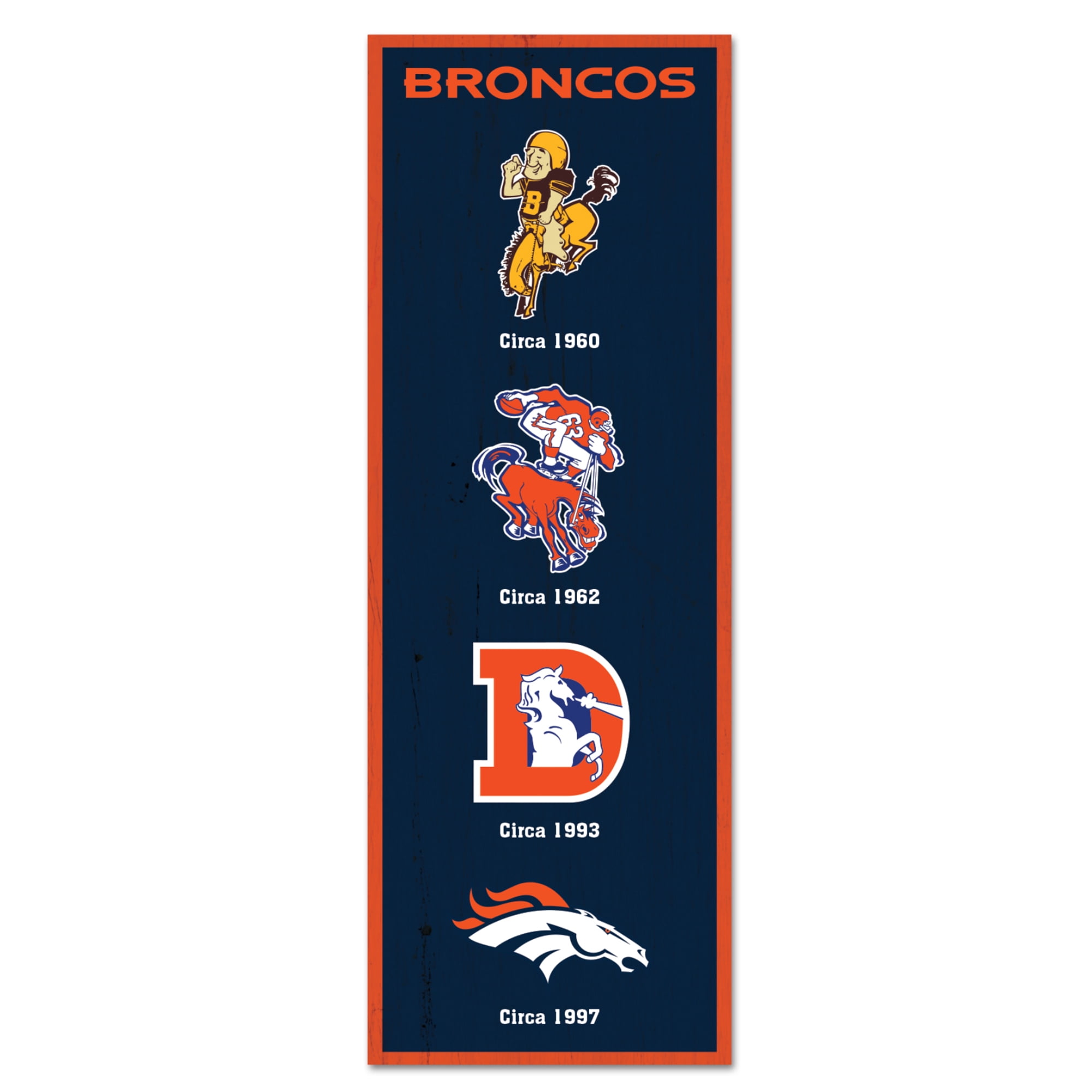 WinCraft Denver Broncos 6" x 17" Logo Evolution Wood Sign - Walmart.com