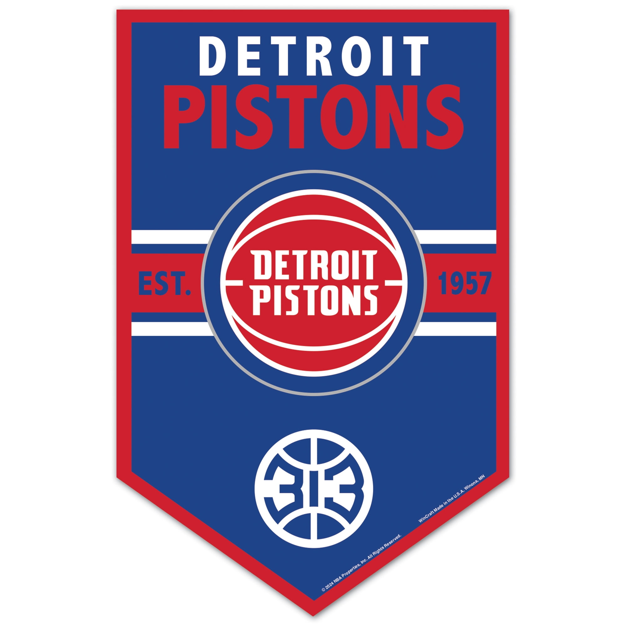 WinCraft Detroit Pistons 11" x 17" Chevron Wood Sign - Walmart.com