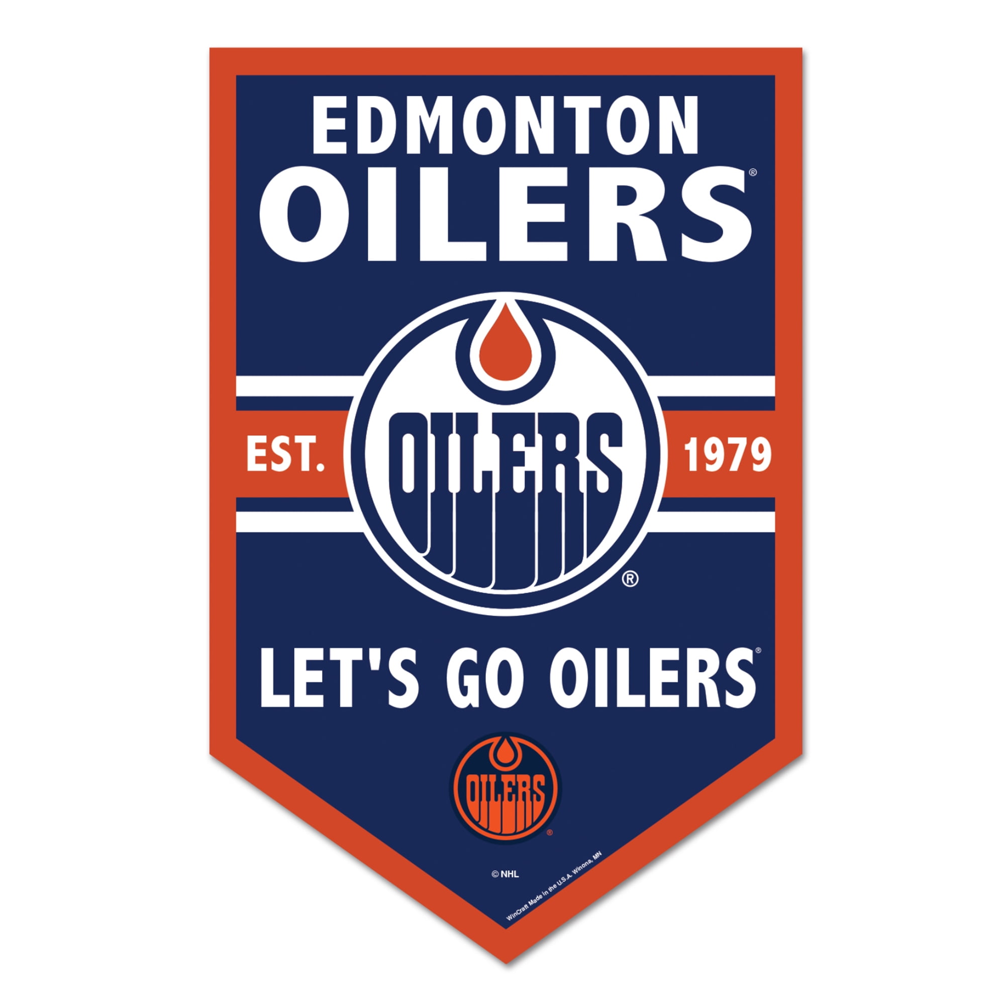 WinCraft Edmonton Oilers 11" x 17" Chevron Wood Sign - Walmart.com