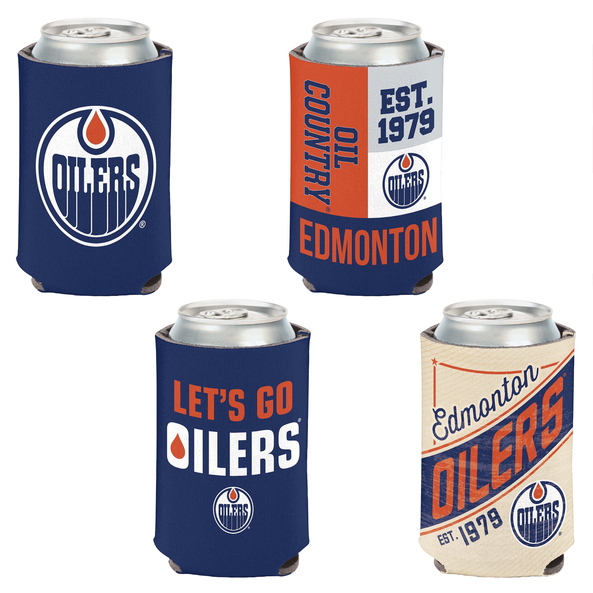 WinCraft Edmonton Oilers 4-Pack 12oz. Can Cooler Set - Walmart.com