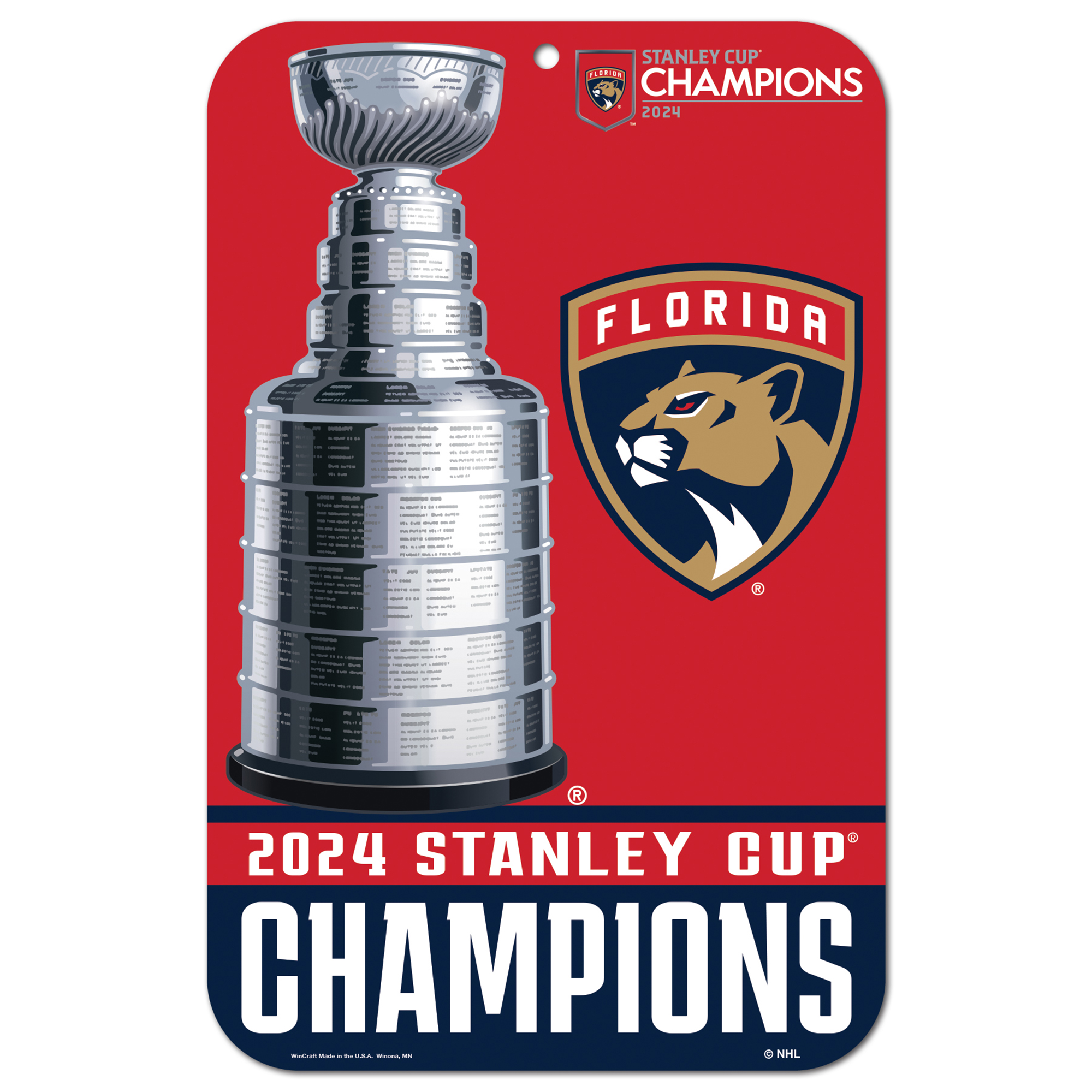 WinCraft Florida Panthers 2024 Stanley Cup Champions 11" x 17" Indoor ...