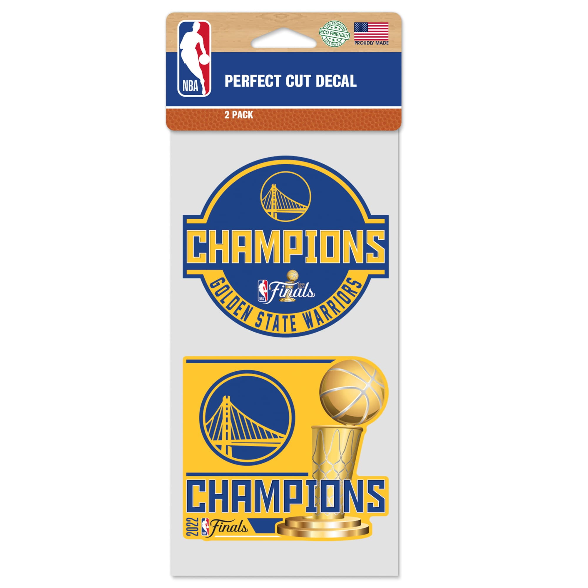 WinCraft Golden State Warriors 2022 NBA Finals Champions 2-Piece 4'' x ...