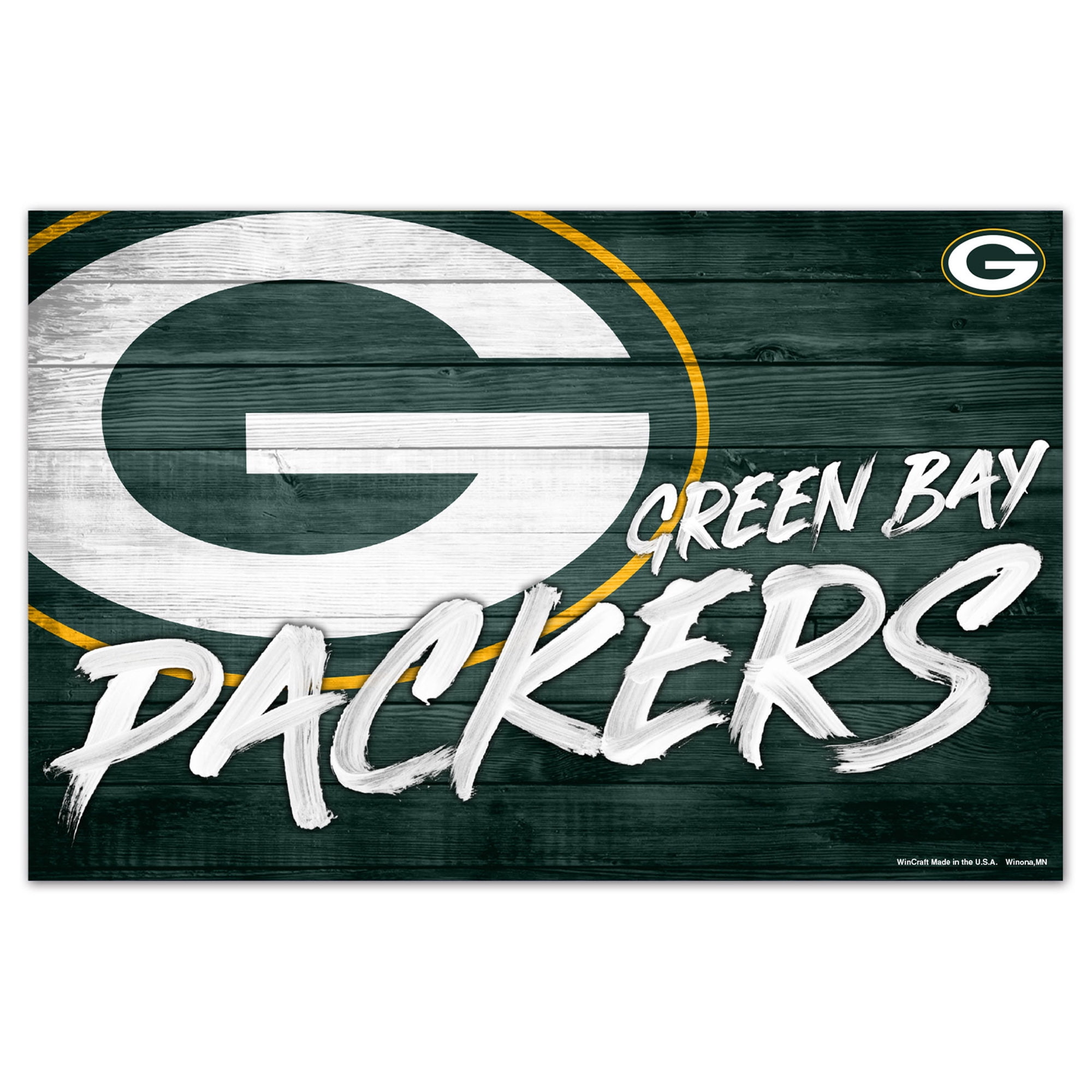 WinCraft Green Bay Packers 11'' x 17'' Wood Sign - Walmart.com