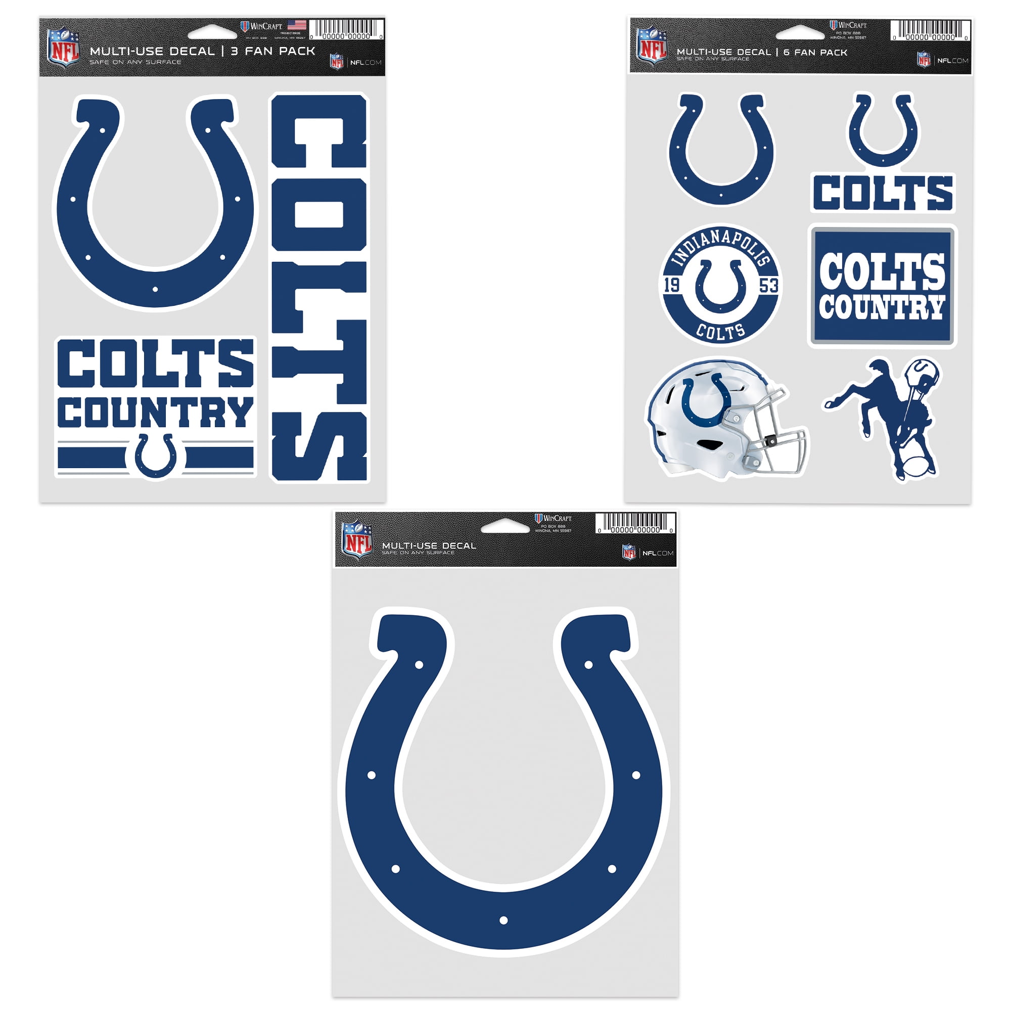 WinCraft Indianapolis Colts Three-Pack Fan Decal Set - Walmart.com