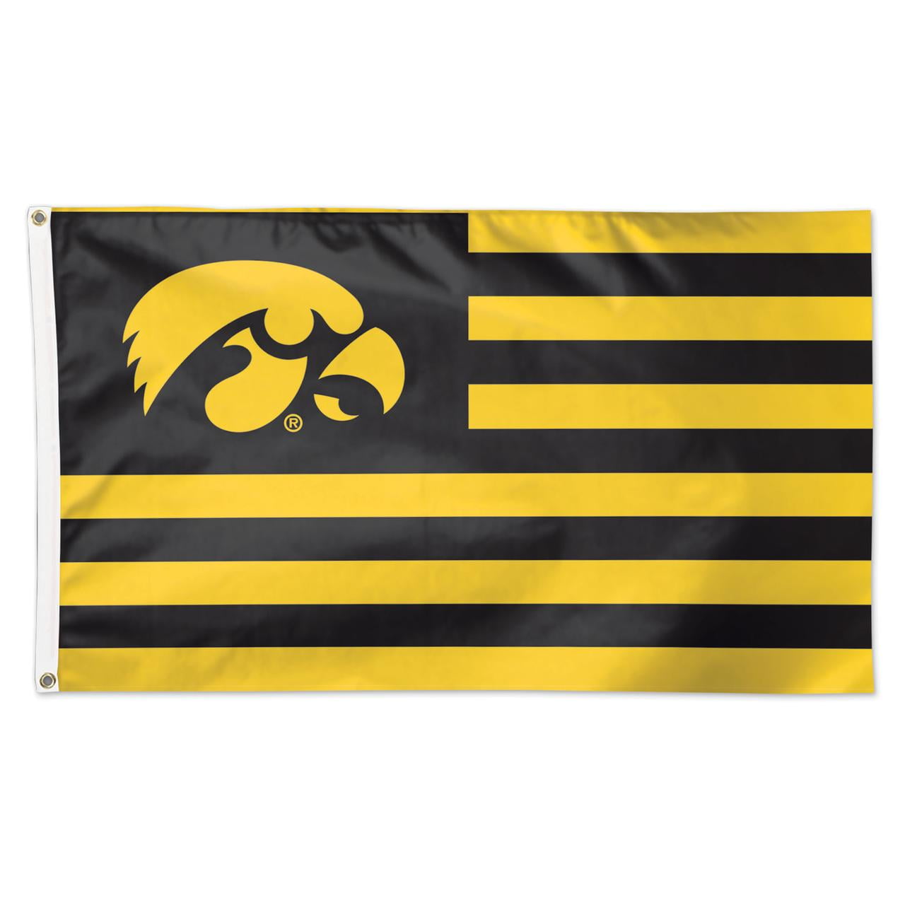 WinCraft Iowa Hawkeyes 3' x 5' Single-Sided Deluxe Patriotic Stars ...