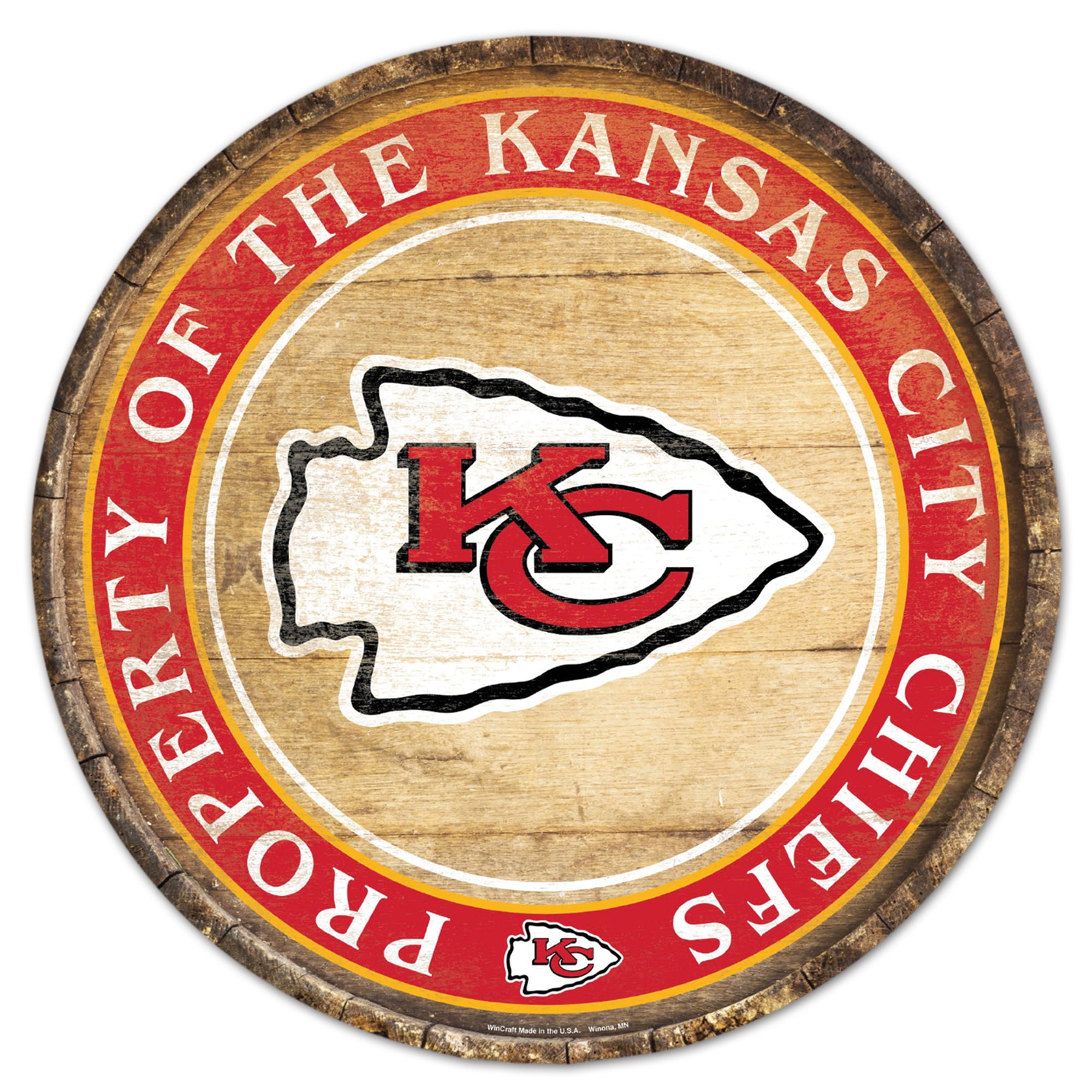WinCraft Kansas City Chiefs 14" Fan Cave Circular Wood Sign - Walmart.com