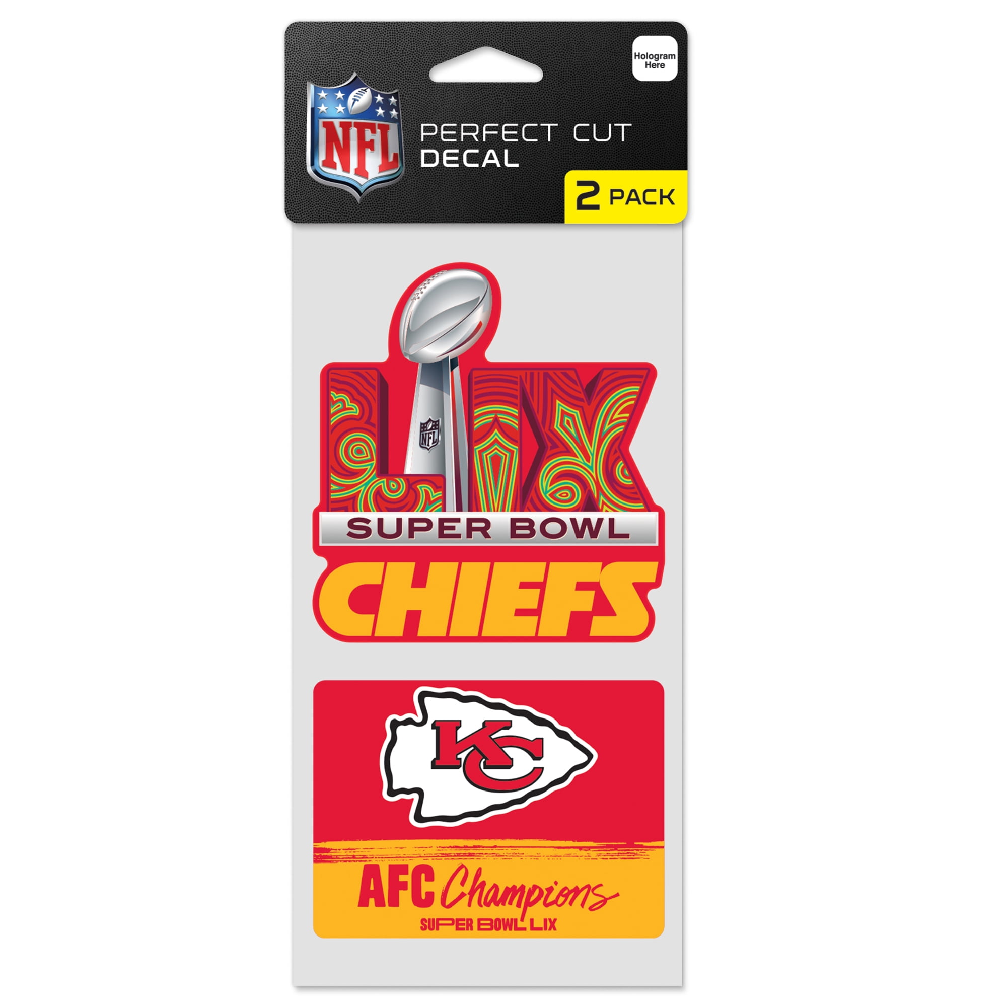 WinCraft Kansas City Chiefs 2024 AFC Champions Two-Pack 4" x 8" Perfect ...
