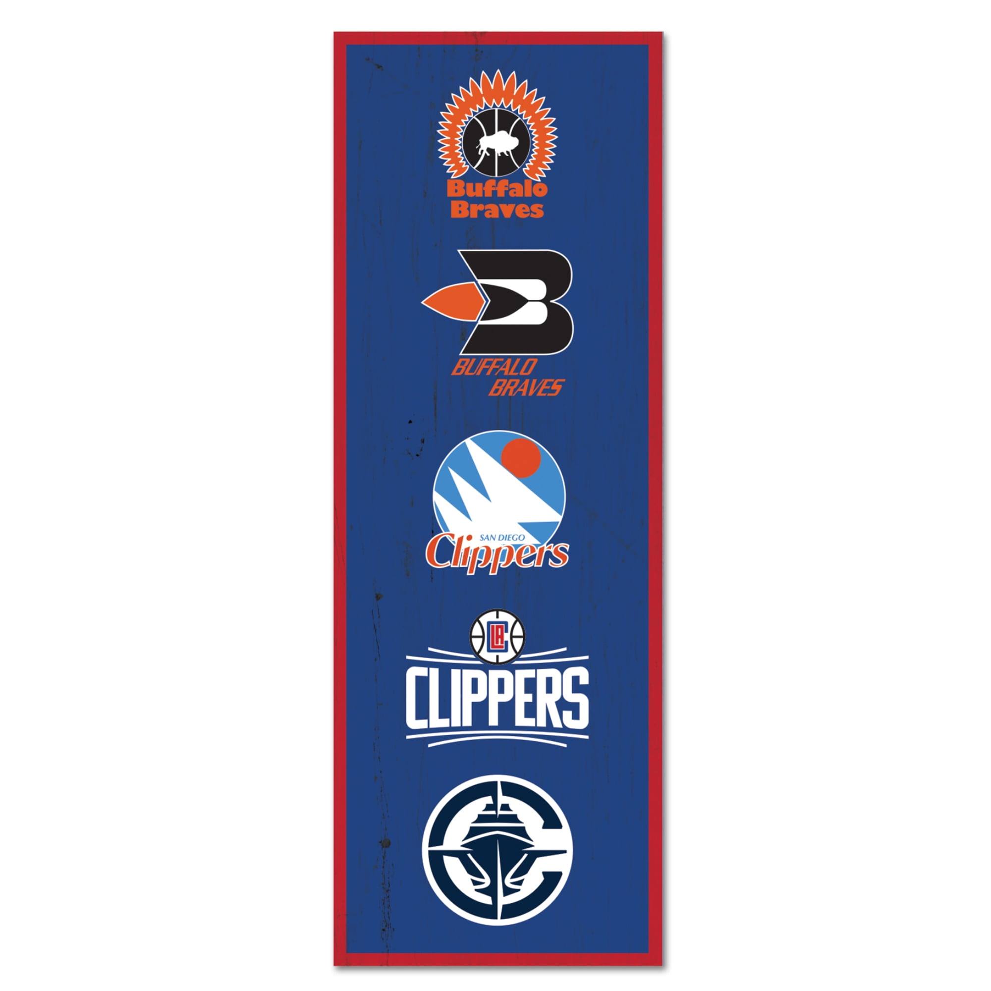 WinCraft LA Clippers 6" x 17" Logo Evolution Wood Sign - Walmart.com