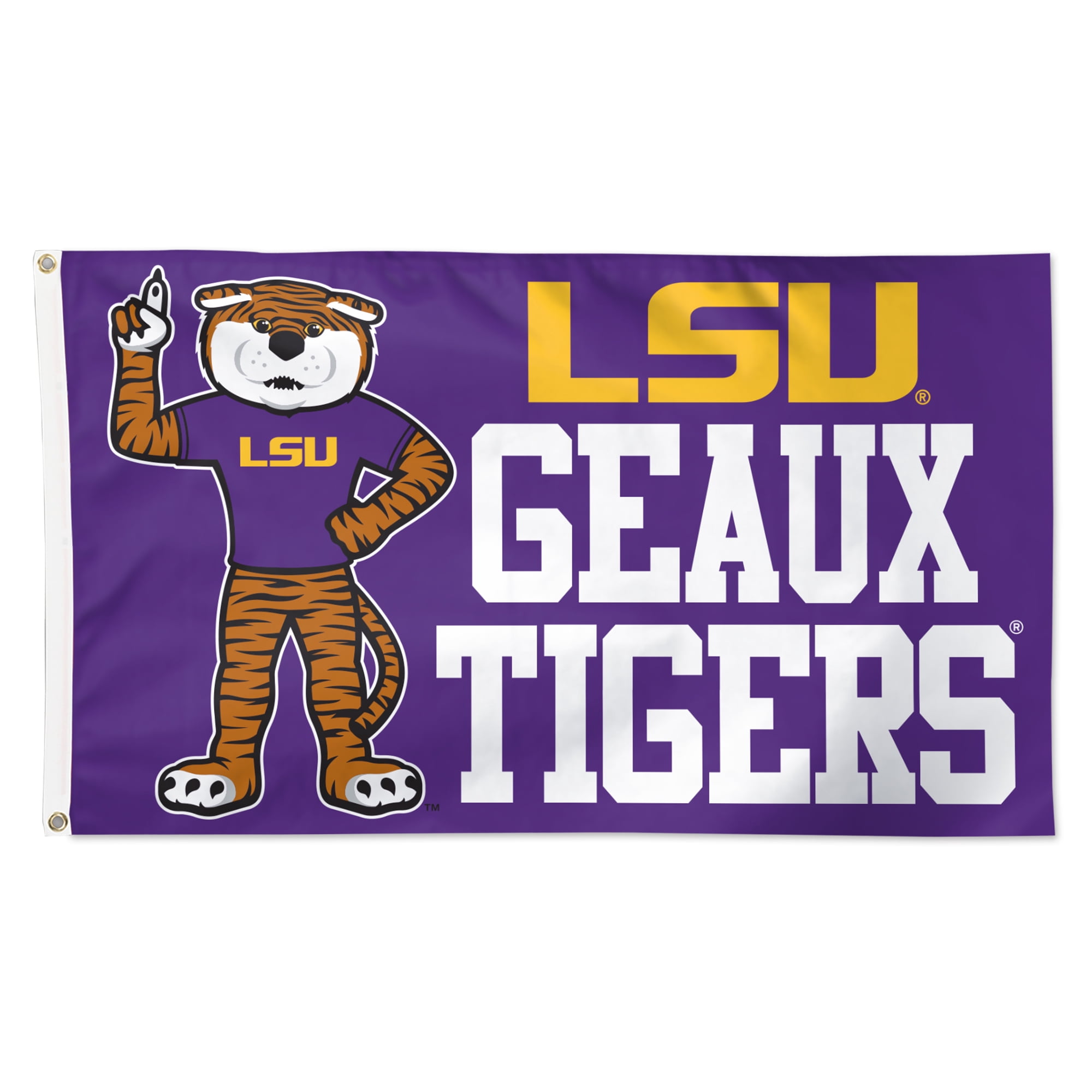 WinCraft LSU Tigers 3' x 5' Single-Sided Deluxe Mascot Flag - Walmart.com