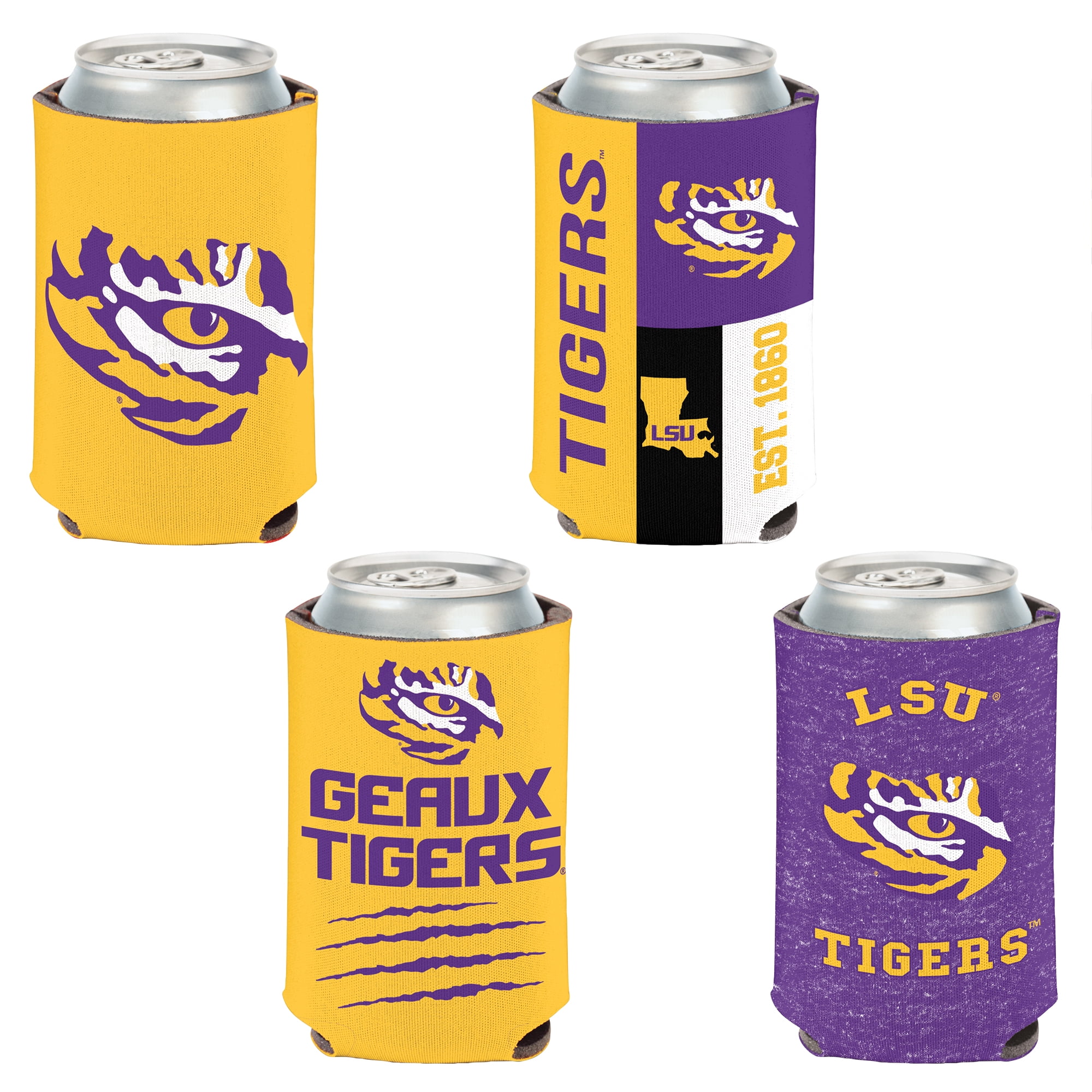 WinCraft LSU Tigers 4-Pack 12oz. Can Cooler Set - Walmart.com