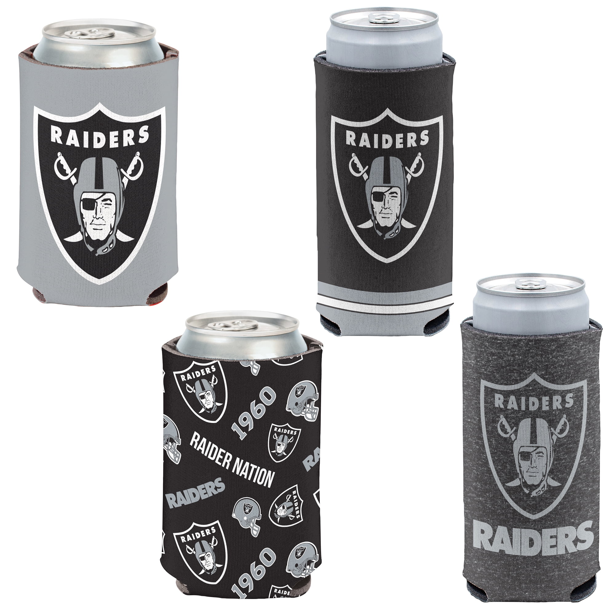 WinCraft Las Vegas Raiders 4-Pack 12oz. Can & Slim Can Cooler Set ...