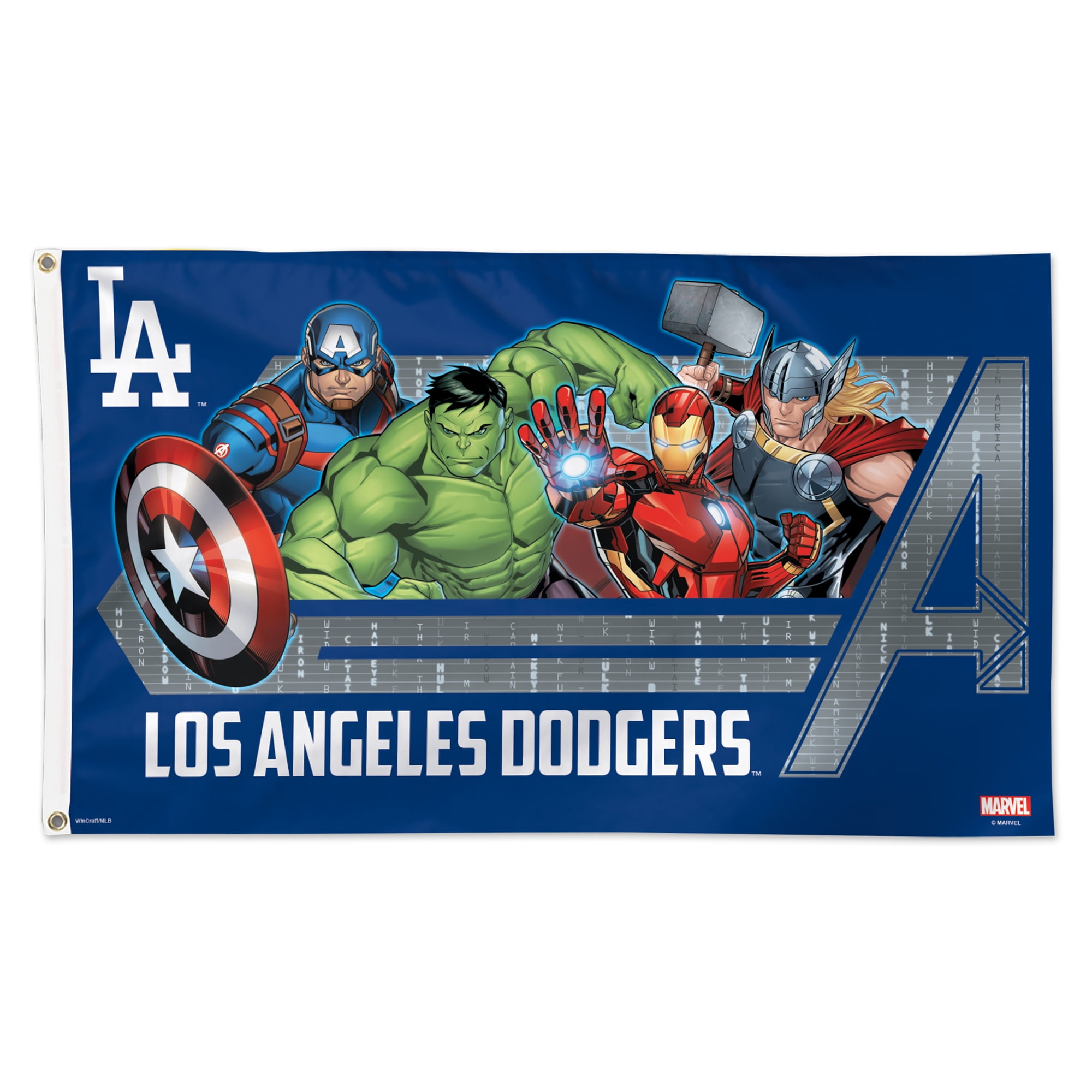 WinCraft Los Angeles Dodgers 3' x 5' Single-Sided Deluxe Avengers Flag ...