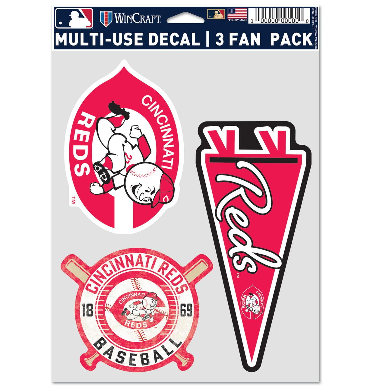 WinCraft MLB Cincinnati Reds Heritage 5.5” x 7.75” Multi-Use Fan Pack ...