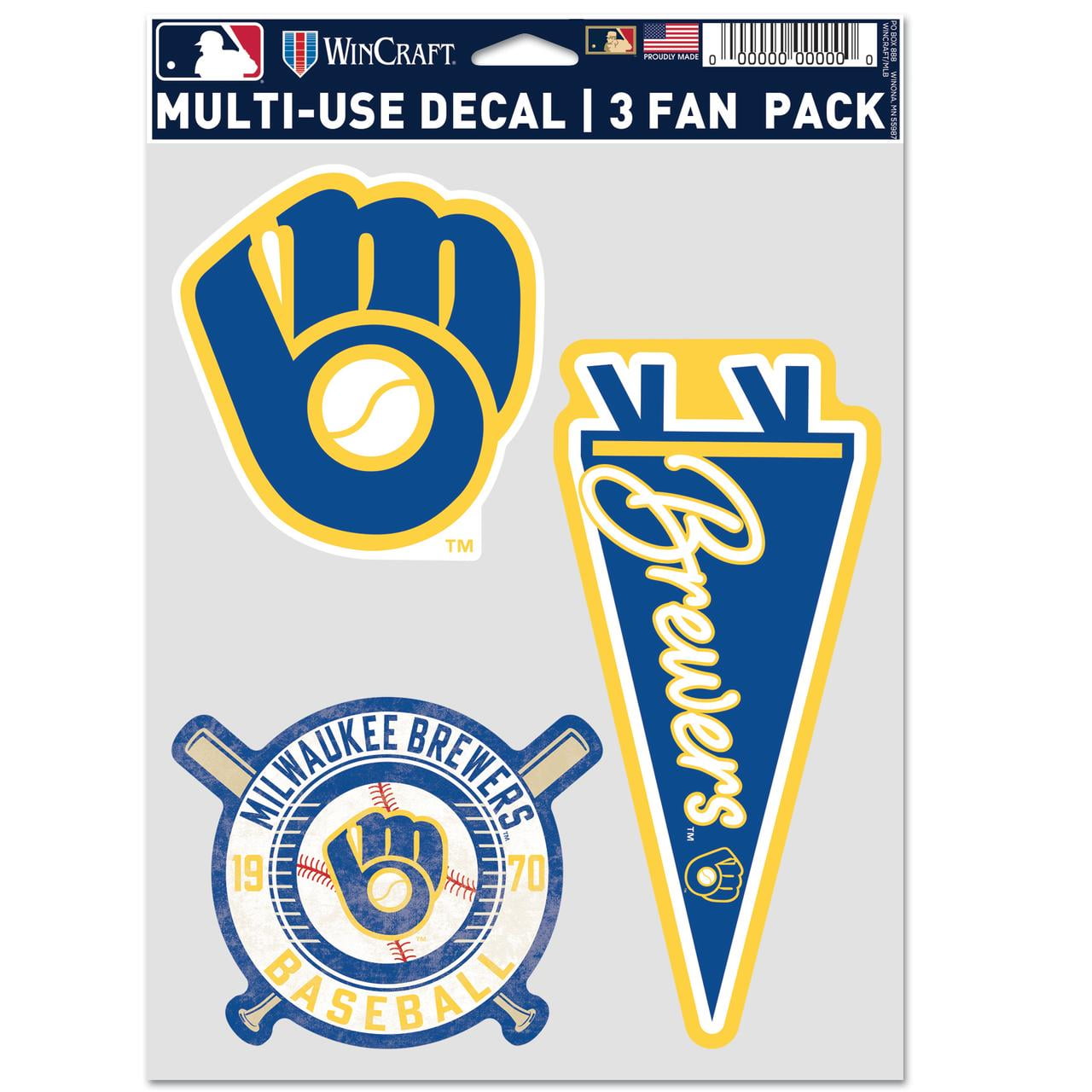 WinCraft MLB Milwaukee Brewers Heritage 5" x 7.75" Multi Color Vinyl ...