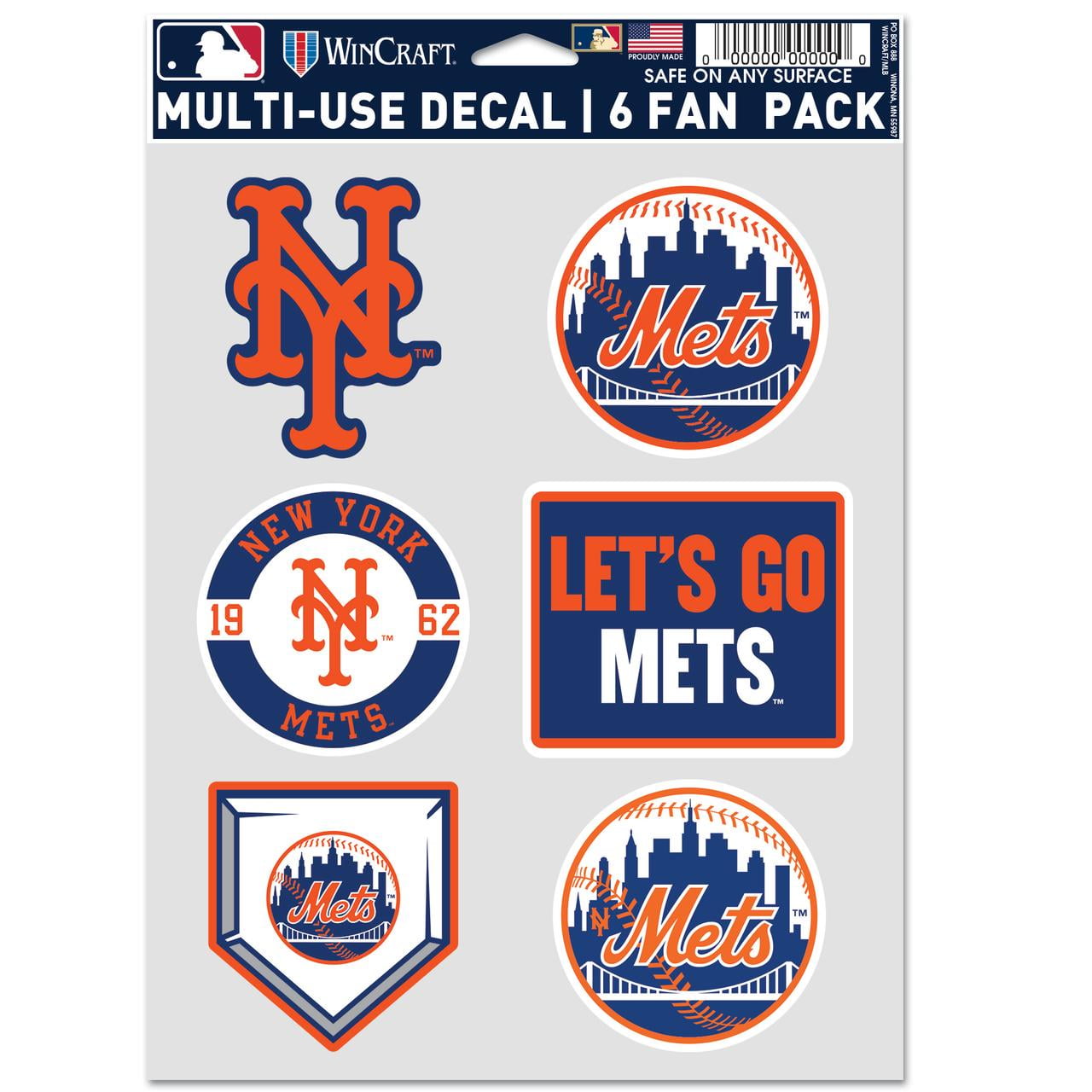 WinCraft MLB New York Mets Team Alternate 5" x 7.75" 6 Pack Fan Decal ...