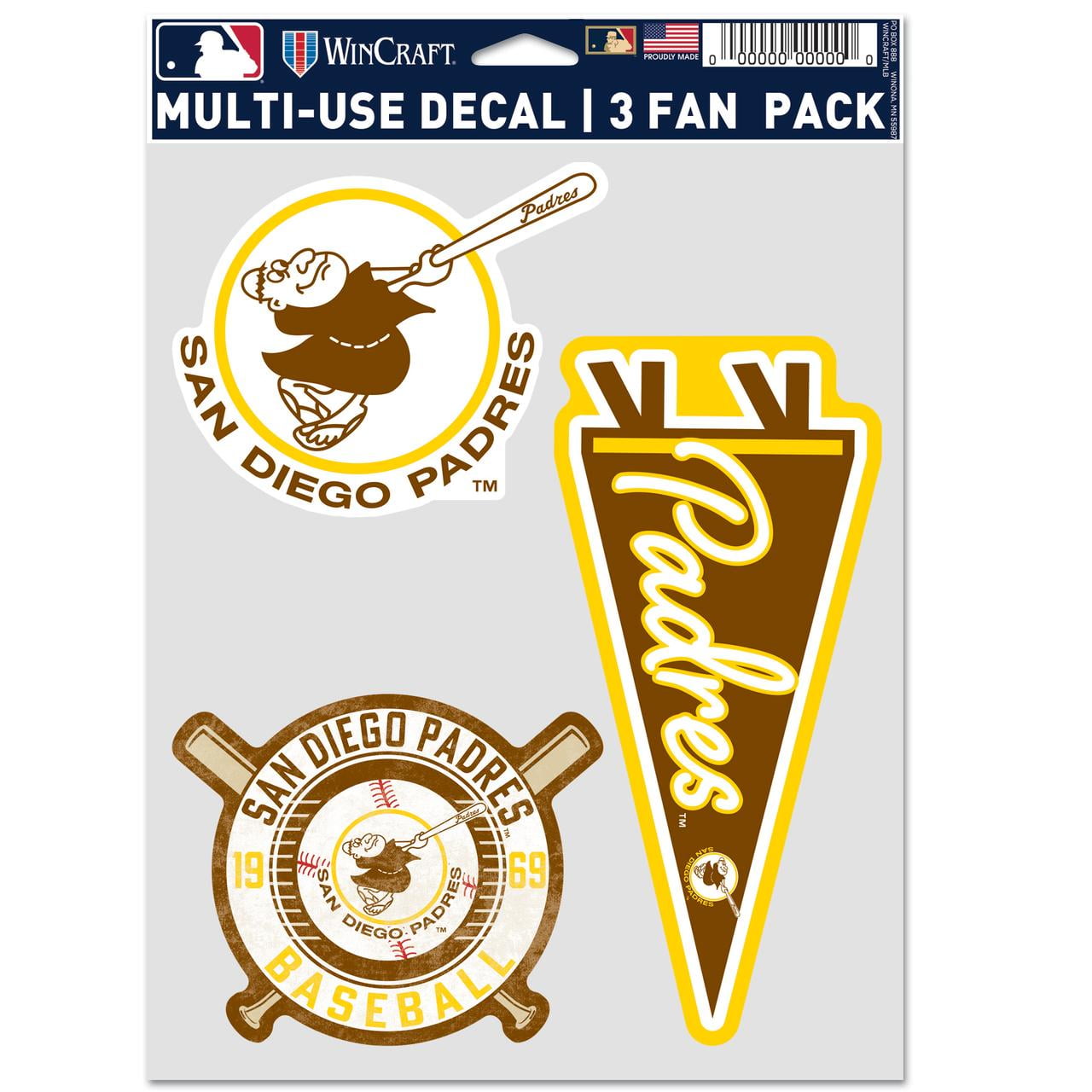 WinCraft MLB San Diego Padres Heritage 5" x 7.75" Multi Color Vinyl ...
