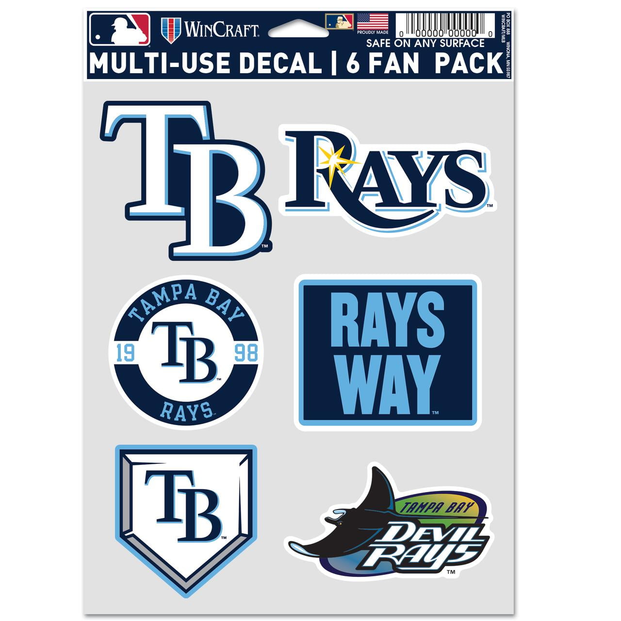 WinCraft MLB Tampa Bay Rays Team Alternate 5" x 7.75" 6 Pack Fan Decal ...