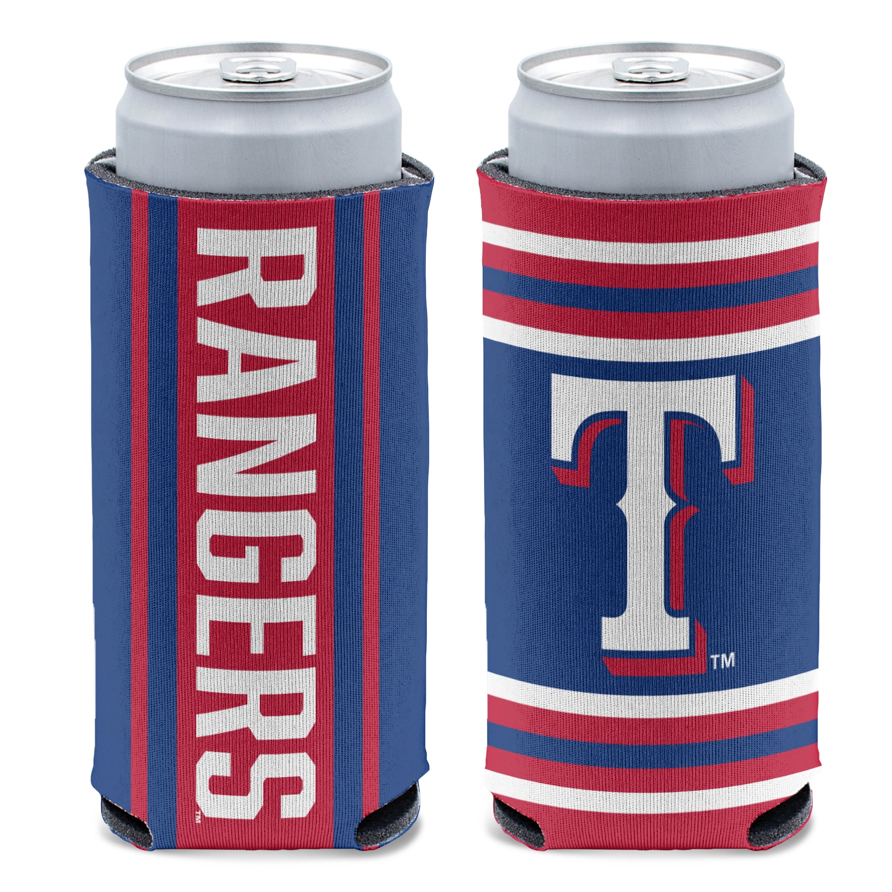 WinCraft MLB Texas Rangers Team Logo Word Stripe 12oz Slim Can Cooler ...