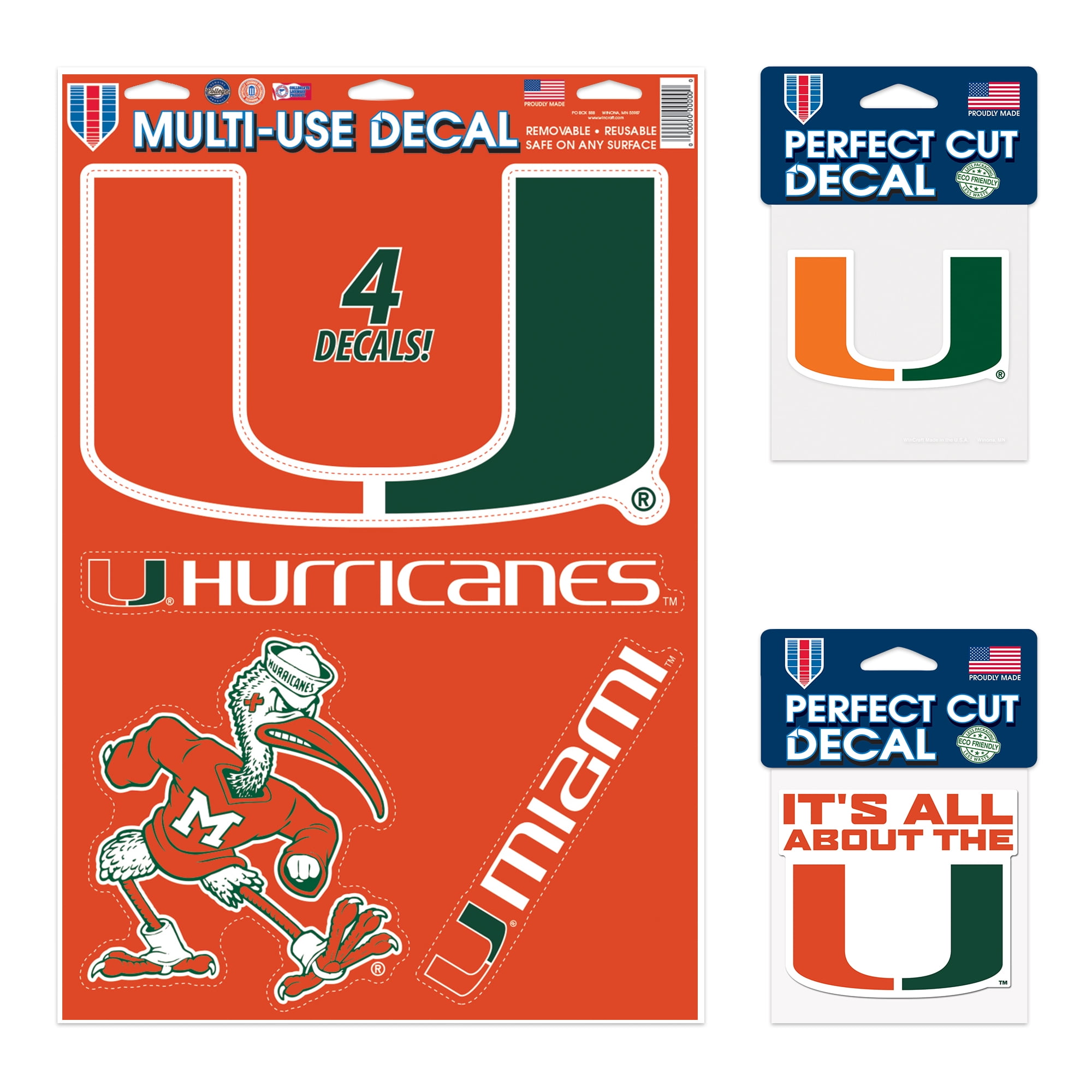 WinCraft Miami Hurricanes Decal Variety Pack - Walmart.com