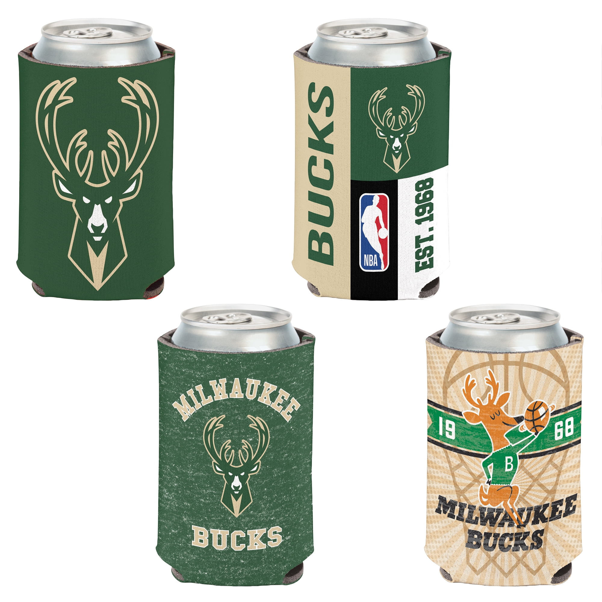 WinCraft Milwaukee Bucks 4-Pack 12oz. Can Cooler Set - Walmart.com