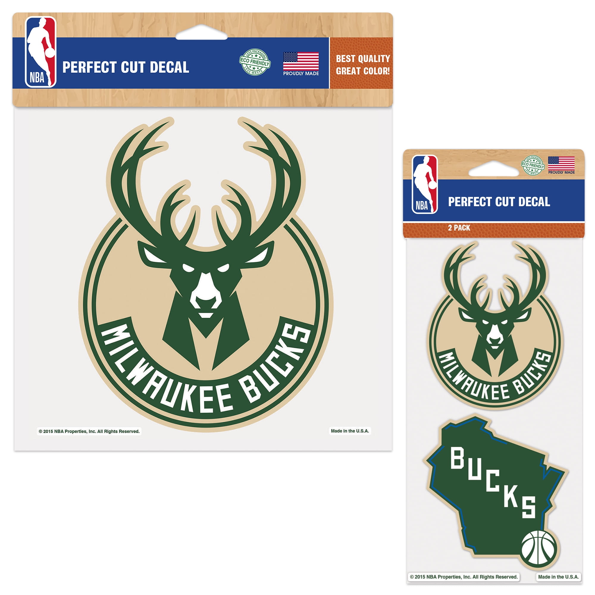 WinCraft Milwaukee Bucks Perfect Cut Decal Two-Pack Set - Walmart.com