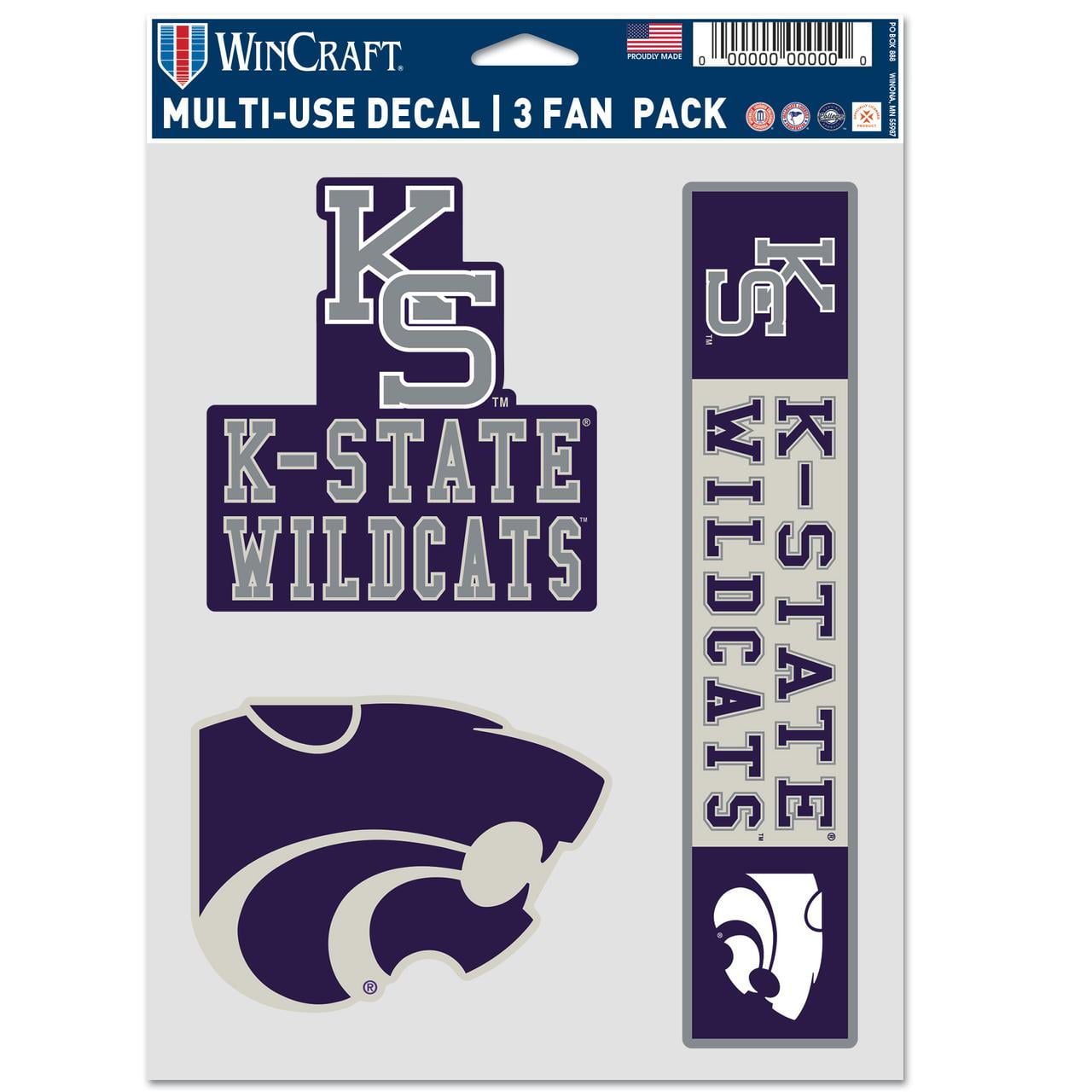 WinCraft NCAA Kansas State Team 5" x 7.75" 3 Pack Fan Decal - Walmart.com