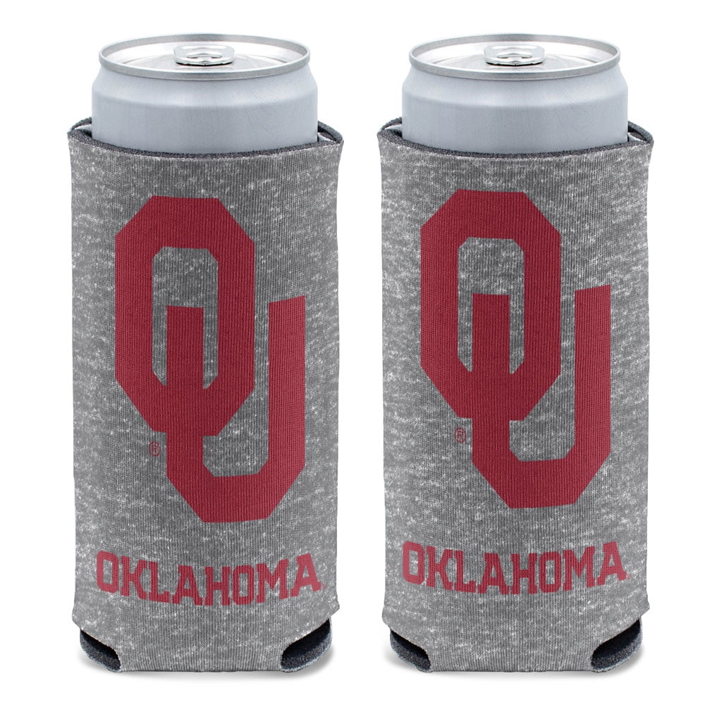 WinCraft NCAA Oklahoma Heather Gray 12oz Slim Can Cooler, Collapsible ...