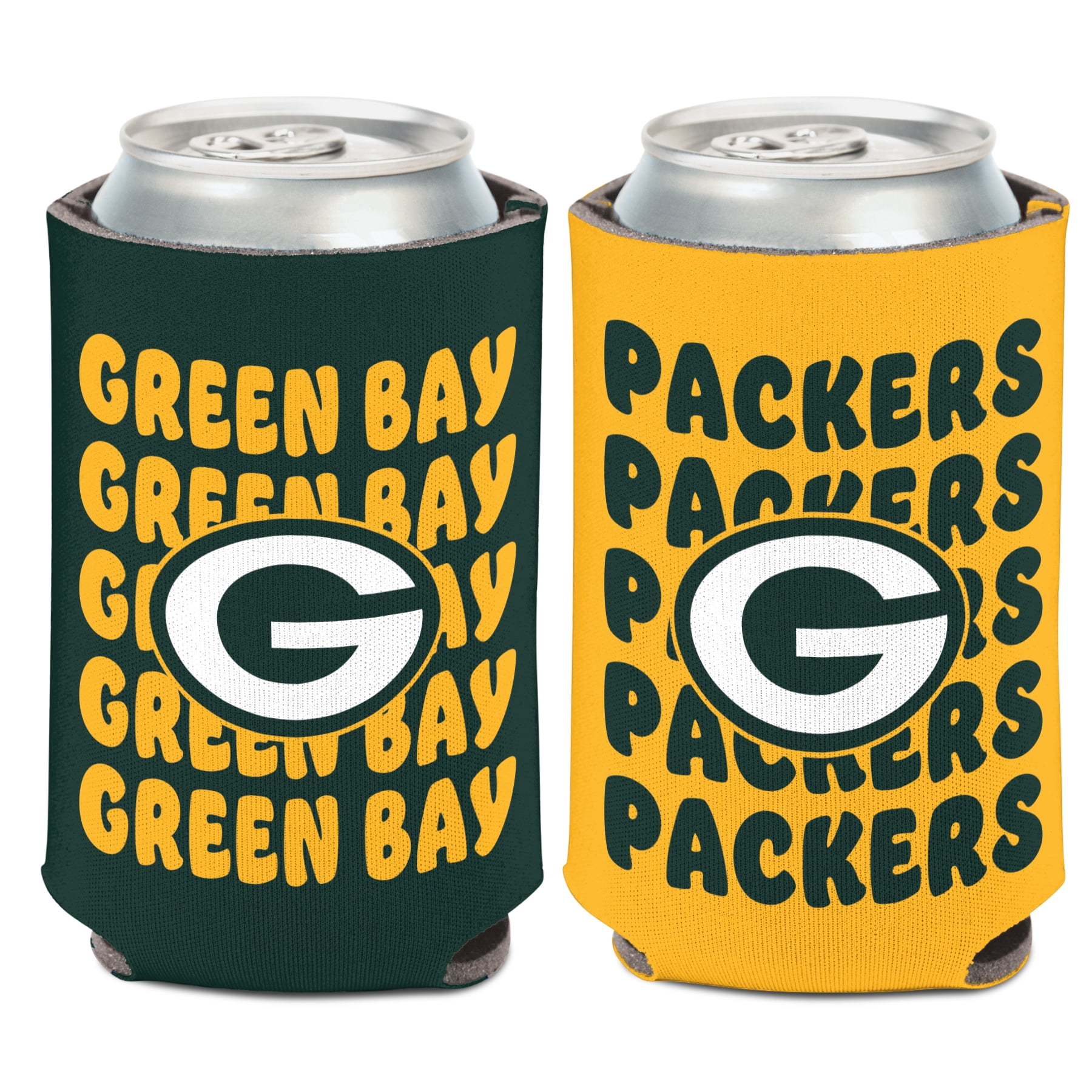 WinCraft NFL Green Bay Packers Word Bubble 12oz Can Cooler, Collapsible ...