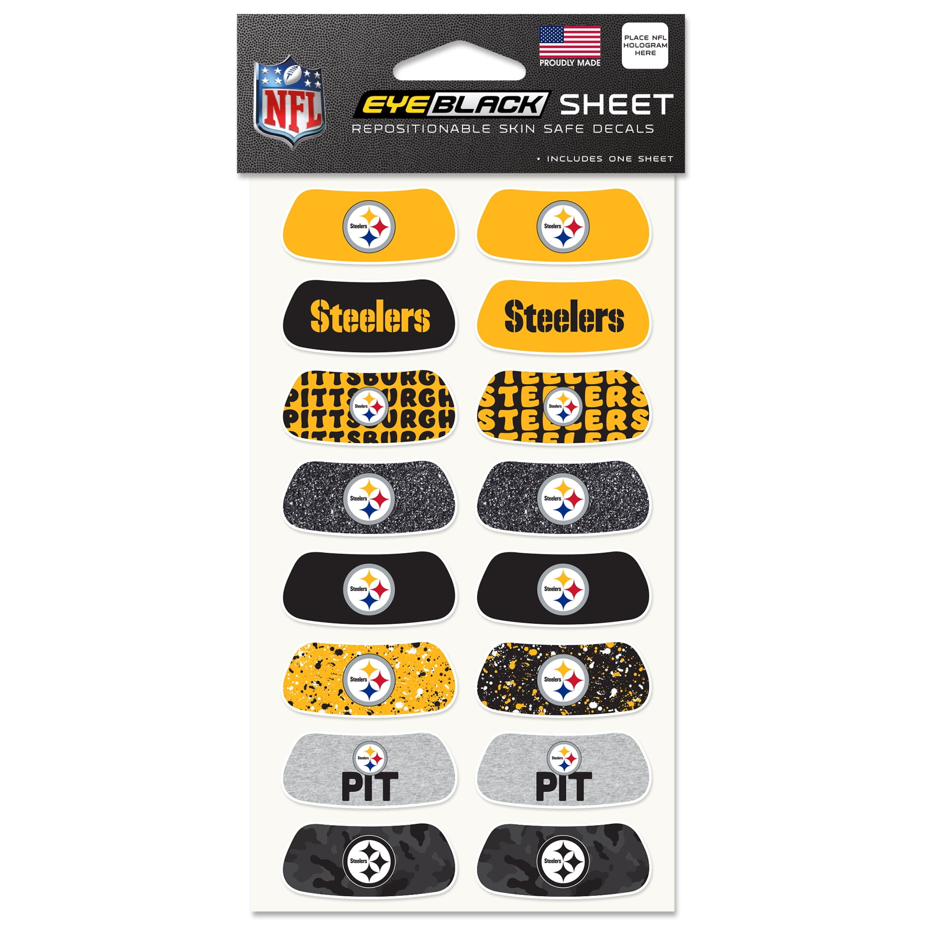 WinCraft NFL Pittsburgh Steelers Team 8 Pack Eye Black - Walmart.com