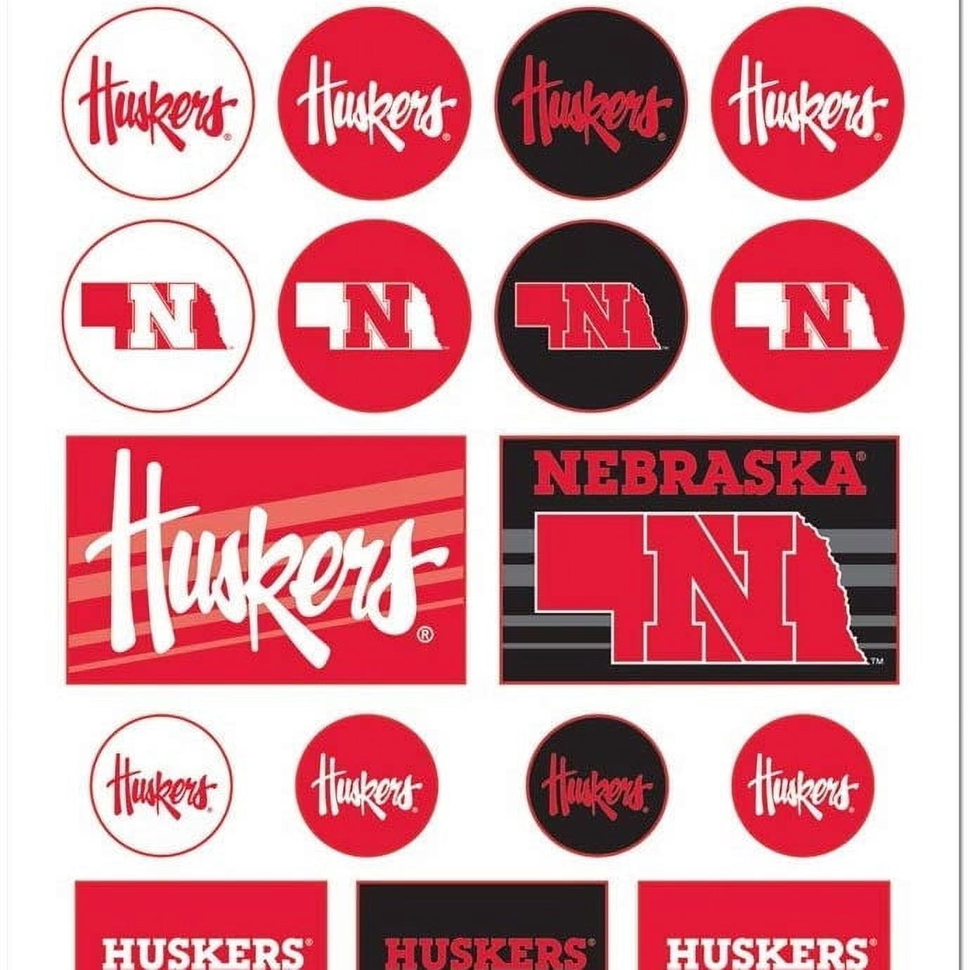 WinCraft Nebraska Huskers Vinyl Sticker Sheet 17 Decals 5x7 Inches ...