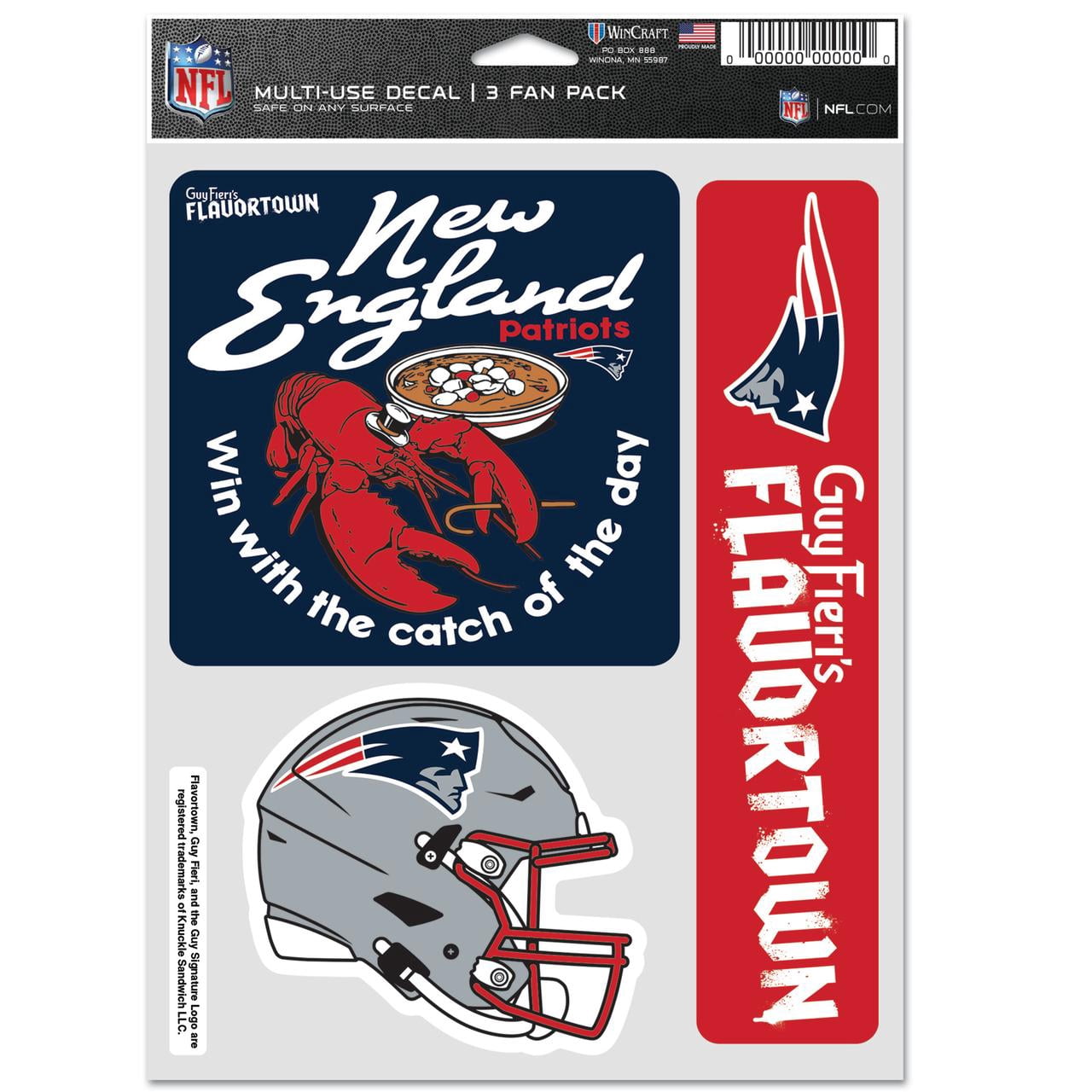 WinCraft New England Patriots NFL x Guy Fieri-s Flavortown 5.5'' x 7.75 ...