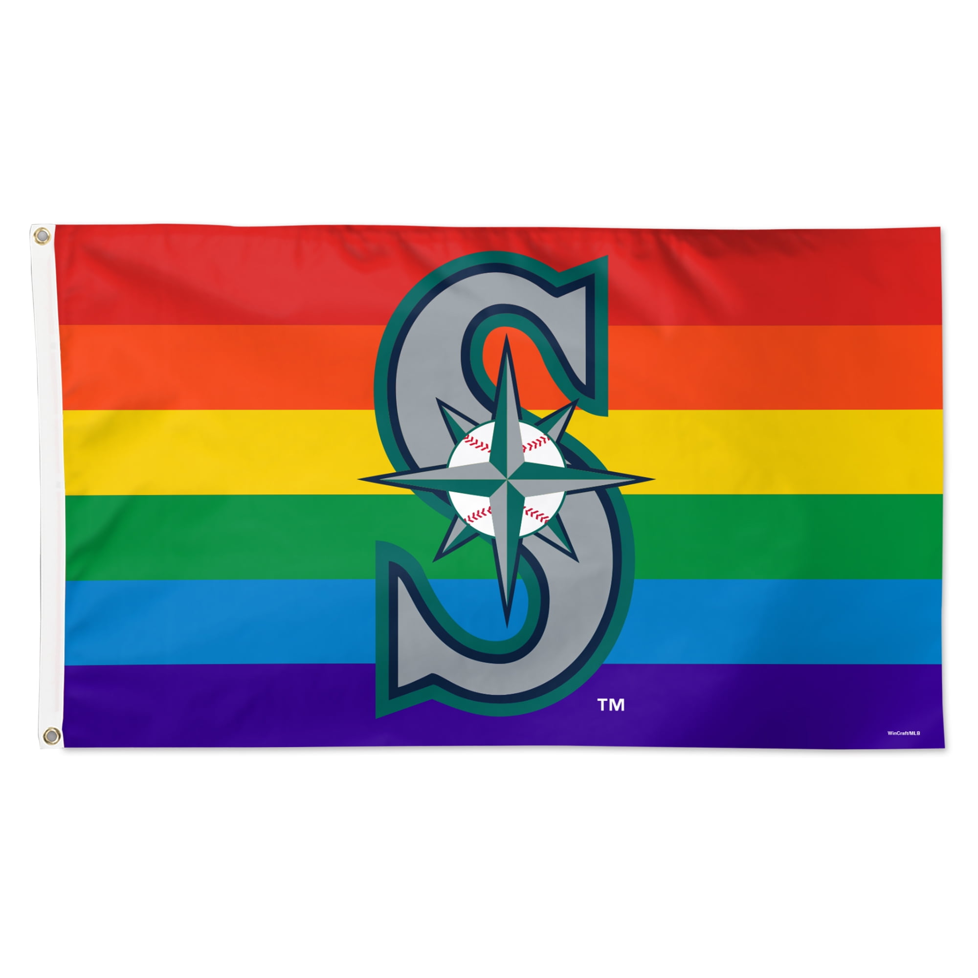 WinCraft Seattle Mariners 3' x 5' Single-Sided Deluxe Team Pride Flag ...