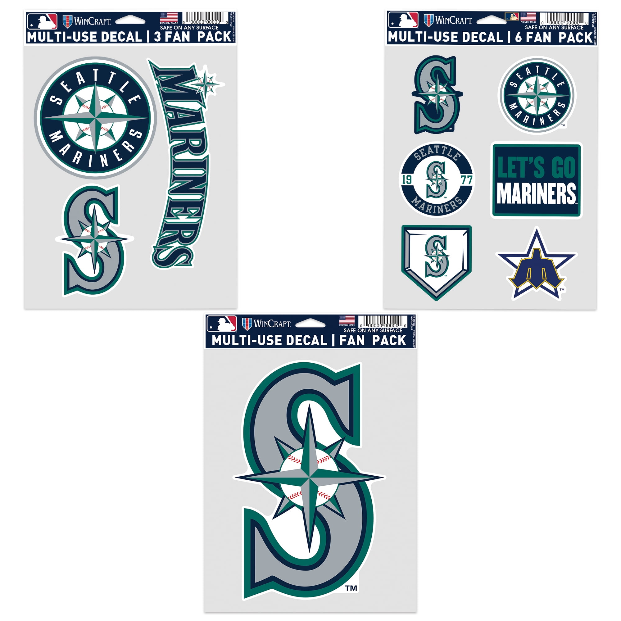 WinCraft Seattle Mariners Three-Pack Fan Decal Set - Walmart.com