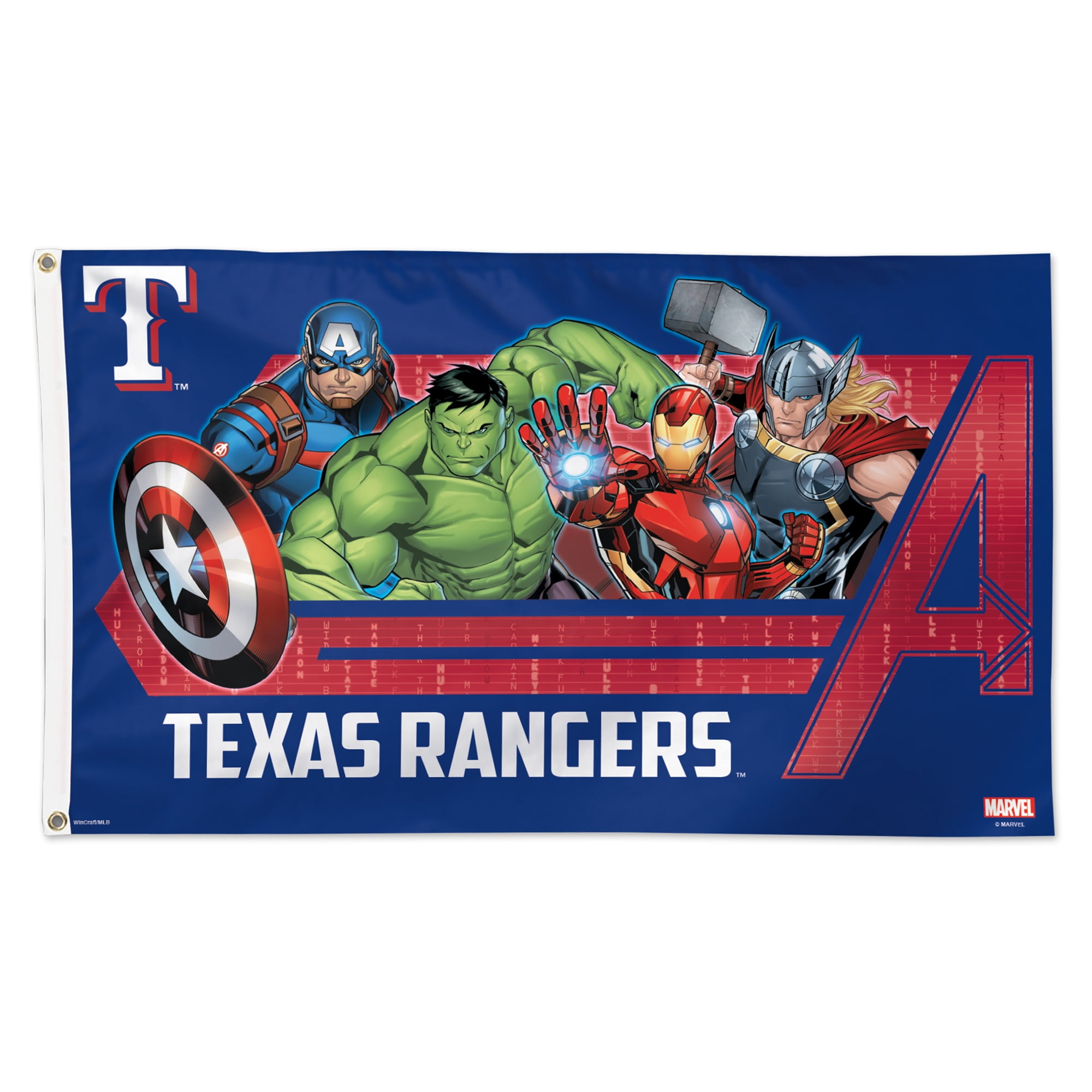 WinCraft Texas Rangers 3' x 5' Single-Sided Deluxe Avengers Flag ...
