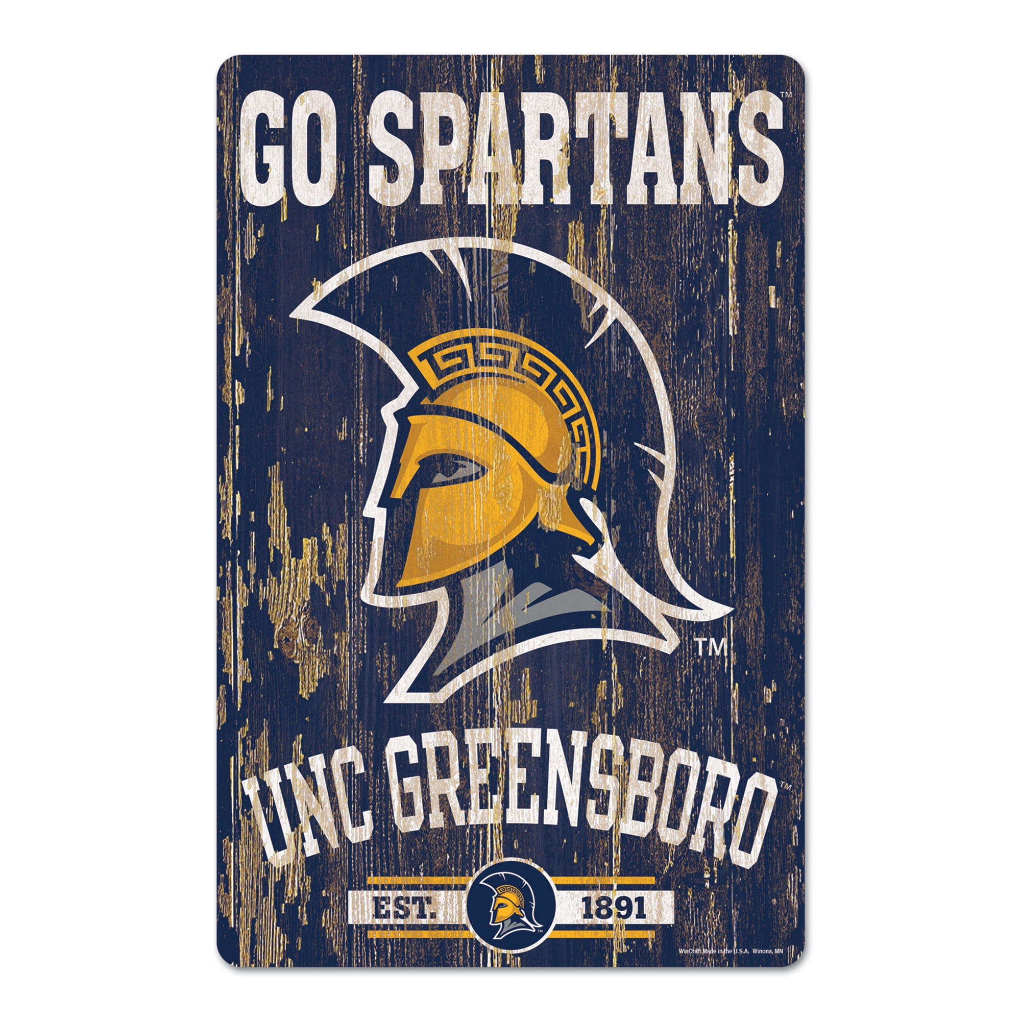 WinCraft UNCG Spartans 11'' x 17'' Wood Sign - Walmart.com